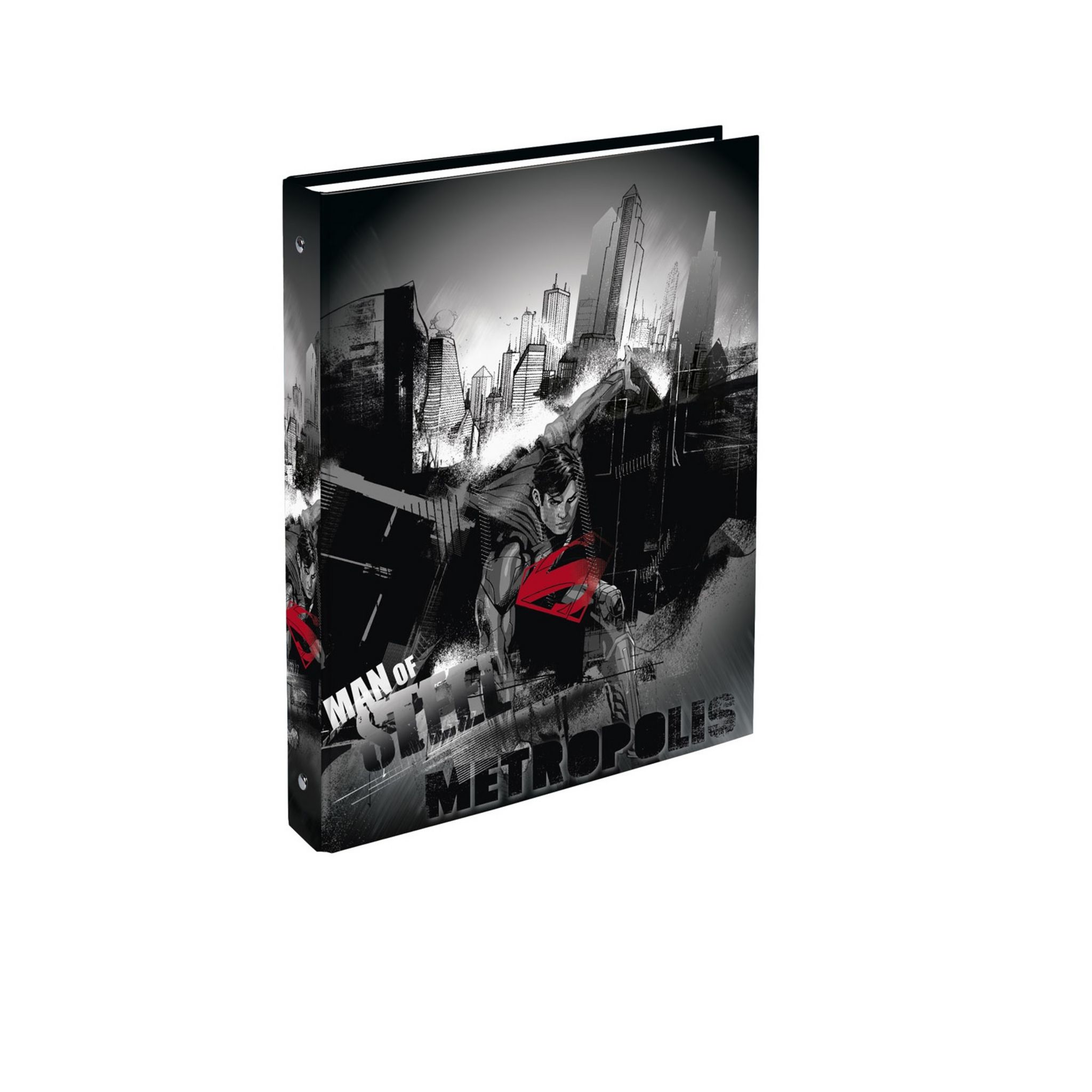 Classeur rigide A4 dos 40 mm Rembordé papier pelliculé - Noir et rouge ...