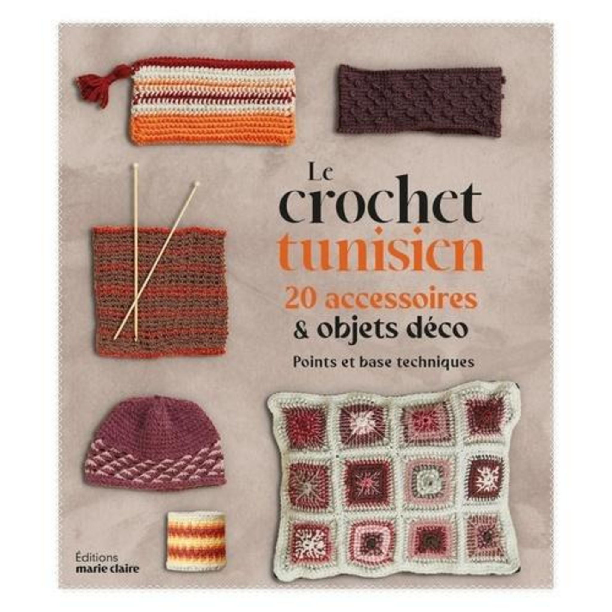 LE CROCHET TUNISIEN. 20 ACCESSOIRES ET OBJETS DECO, Guidicelli Catherine pas cher - Auchan.fr