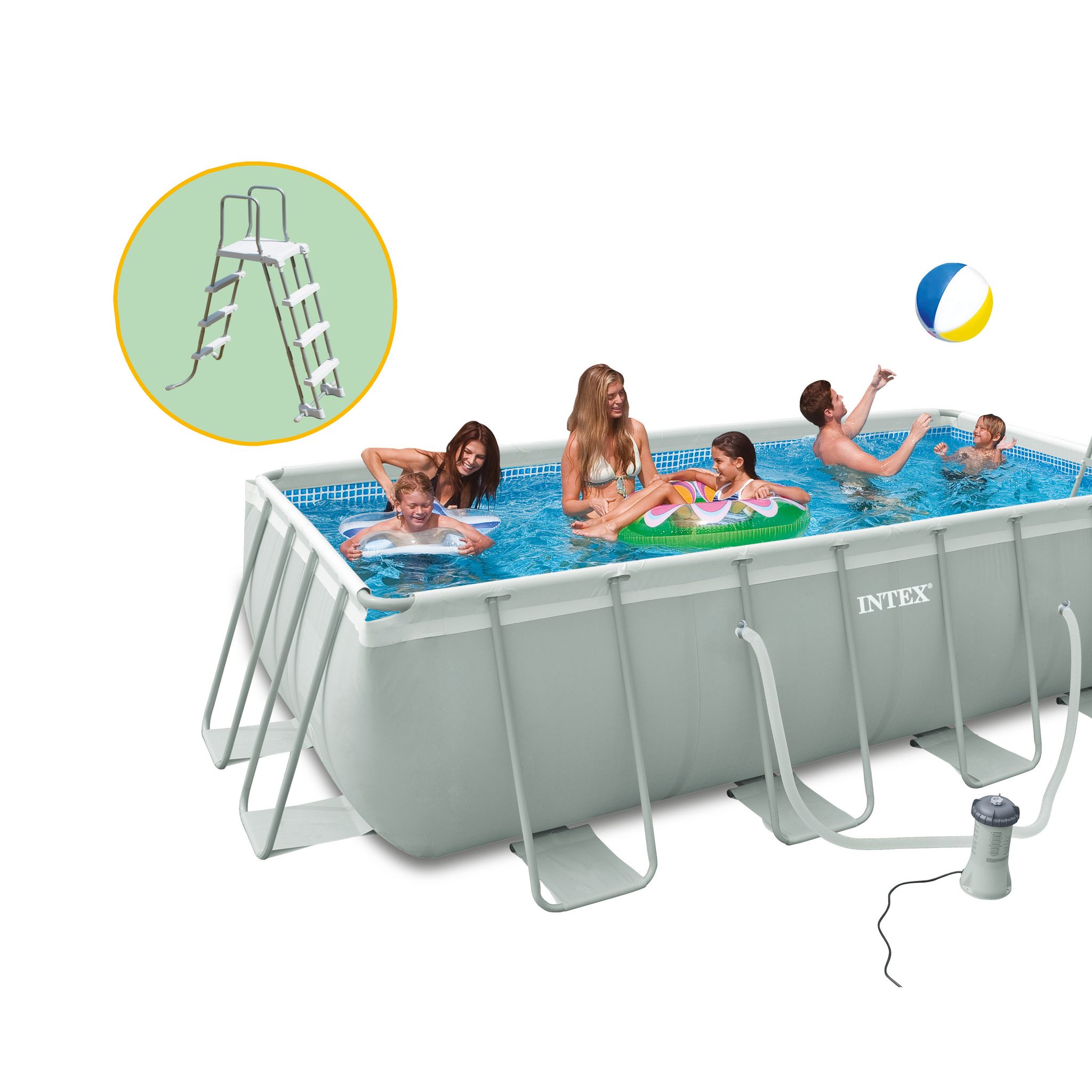 INTEX Kit piscine rectangulaire tubulaire épurateur pas cher - Auchan.fr
