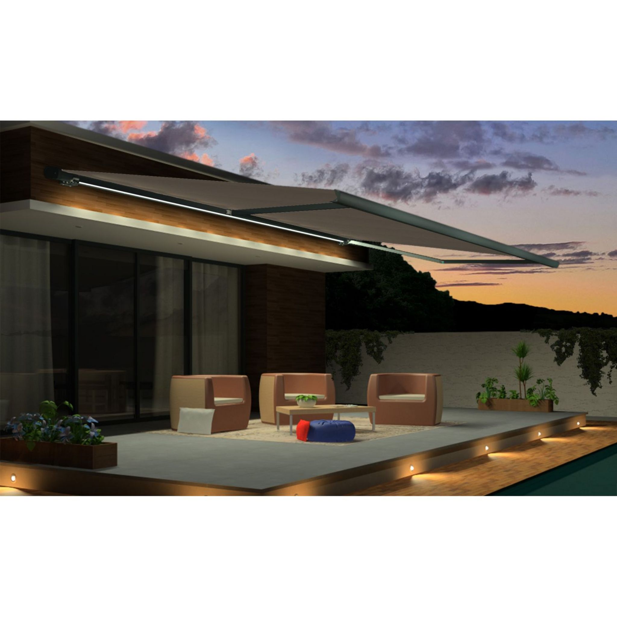 SUNSTYL Store motorisé avec Led SUZY coffre intégral gris pas cher - Auchan.fr