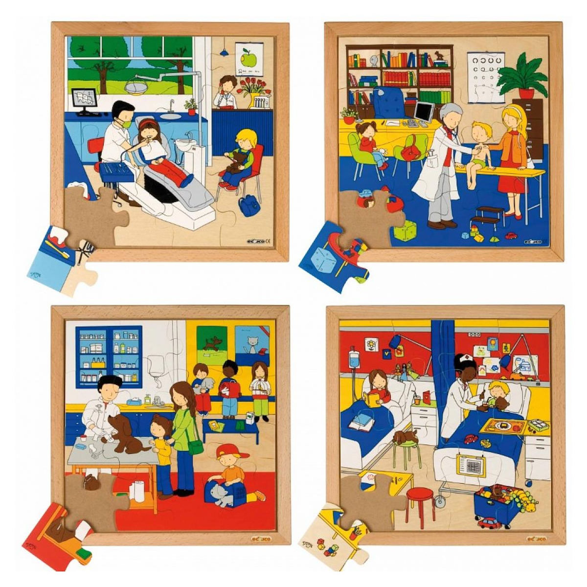 EDUCO Puzzle la santé: lot de 4 puzzles - jeu Montessori pas cher ...