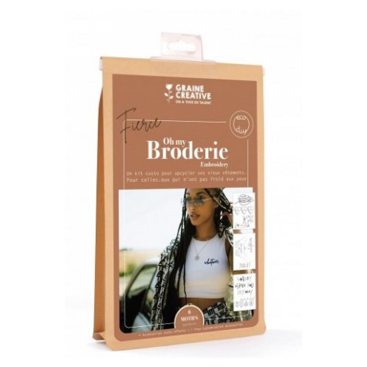 Graine créative kit broderie sur vetements fierce pas cher - Auchan.fr