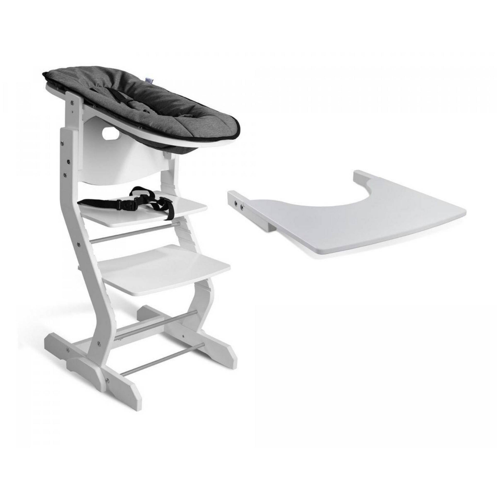 TISSI Chaise Haute Évolutive avec Attache Bébé et Plateau Blanc en ...