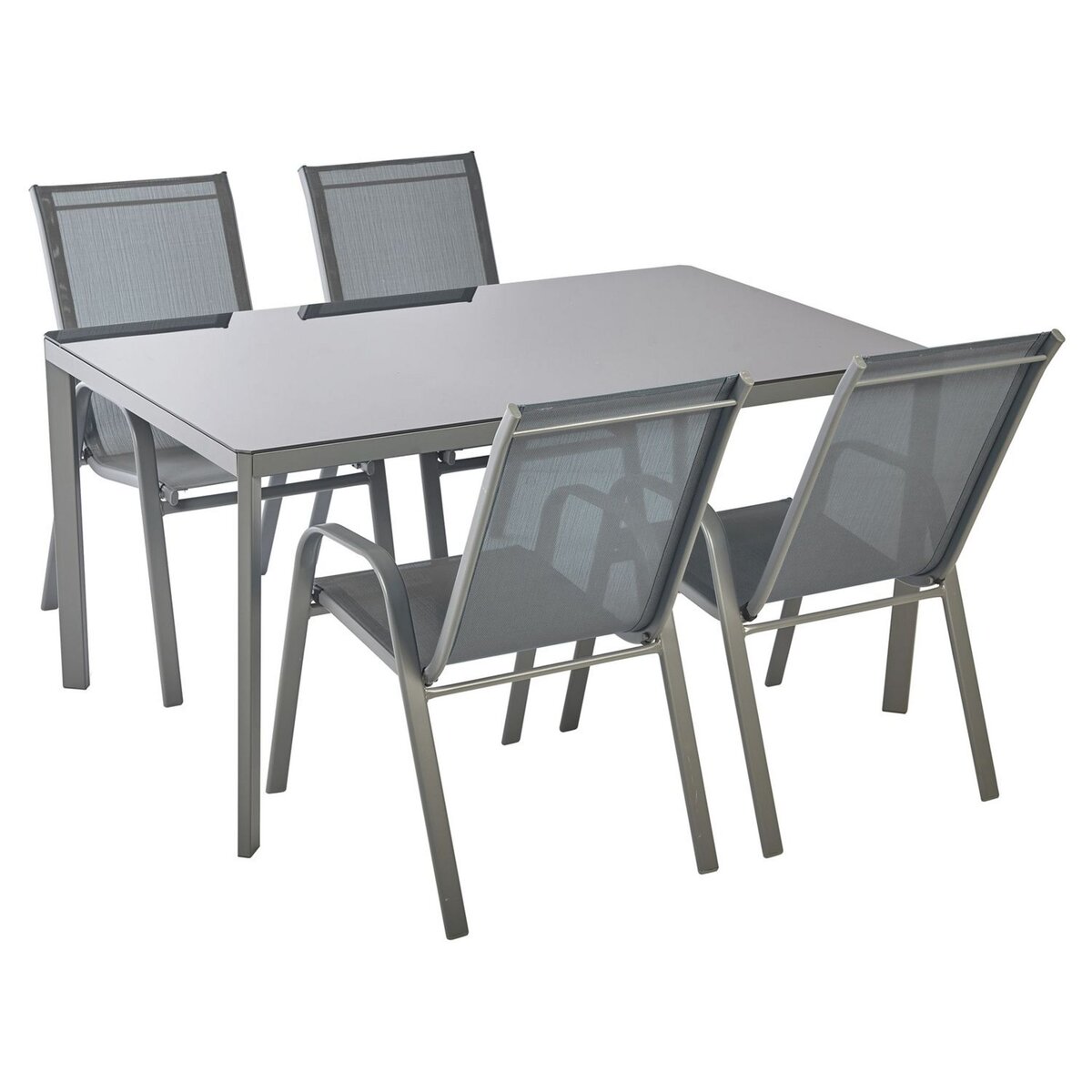 GARDENSTAR Table de jardin rectangulaire avec plateau verre trempé ...