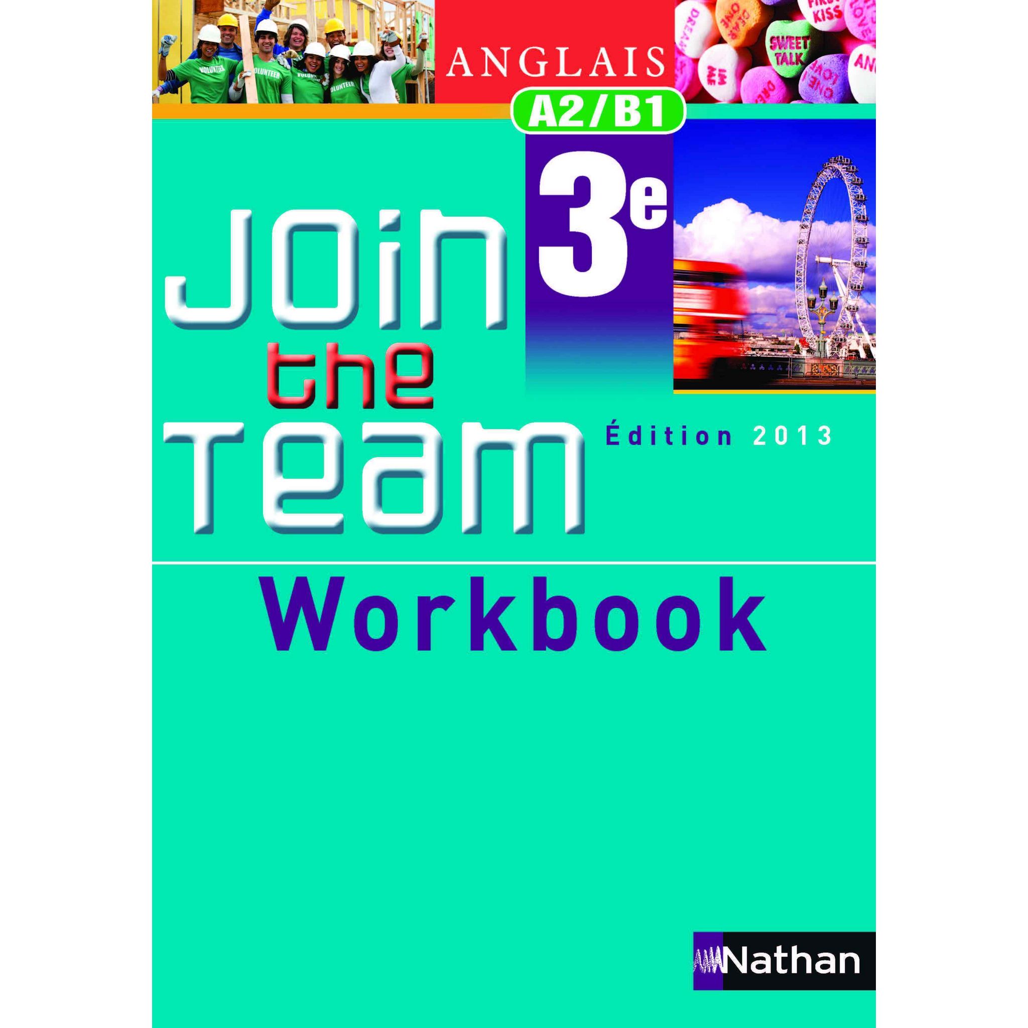 NATHAN Join the team workbook 2013 collège 3ème pas cher - Auchan.fr