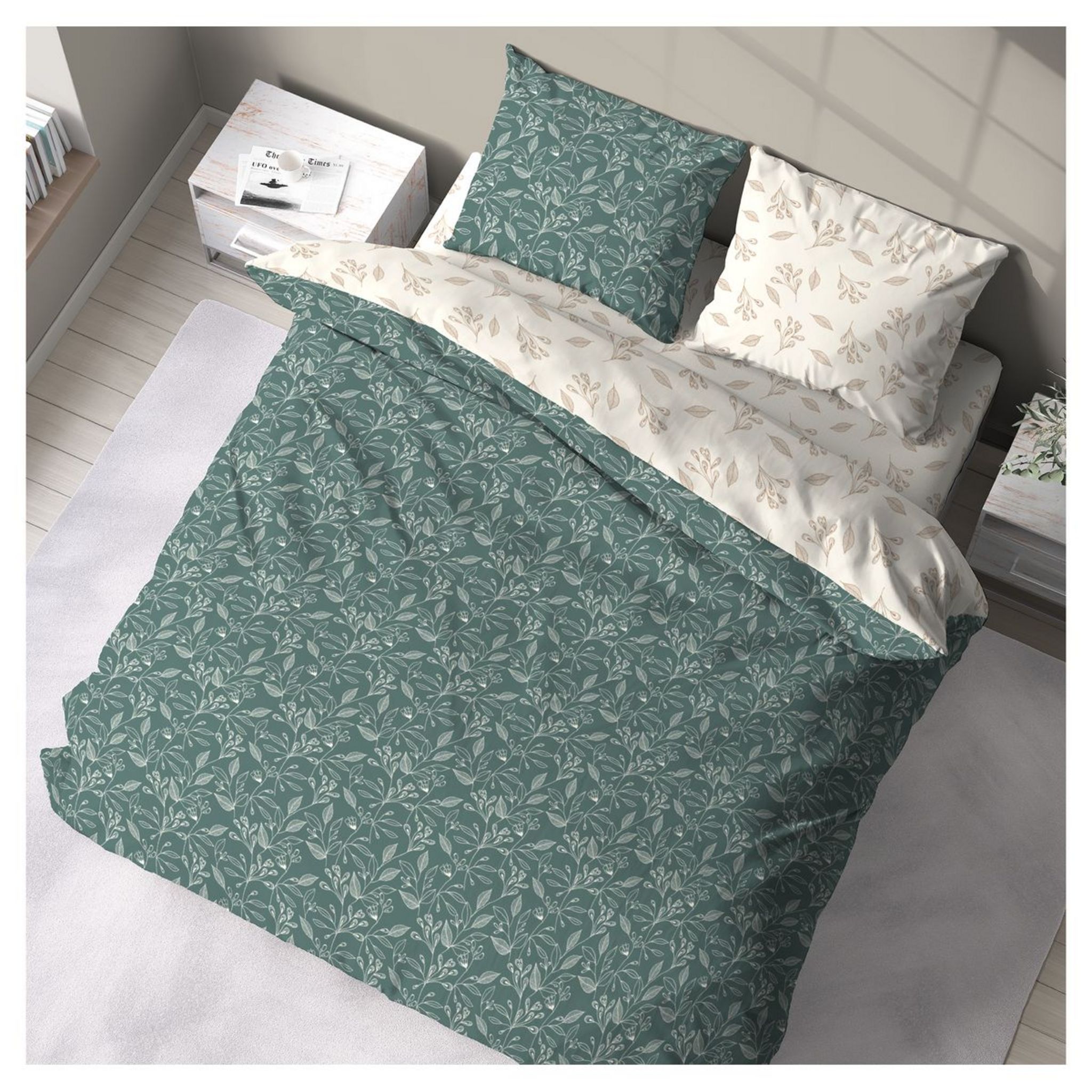 Parure de drap en coton 65 fils motif floral MELORE pas cher - Auchan.fr