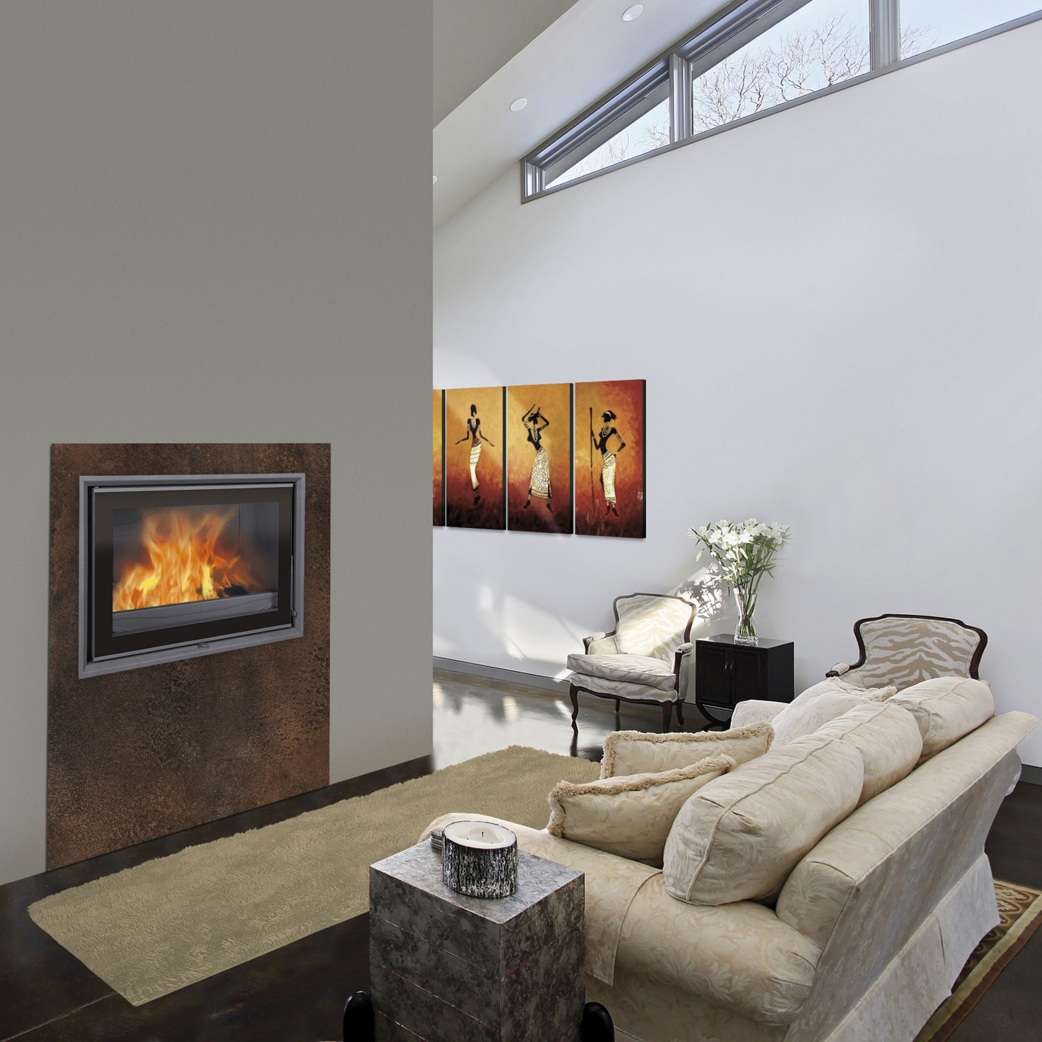 Ferlux Foyer en fonte étanche en fonte c-40 - 14,0kw air extérieur avec ...