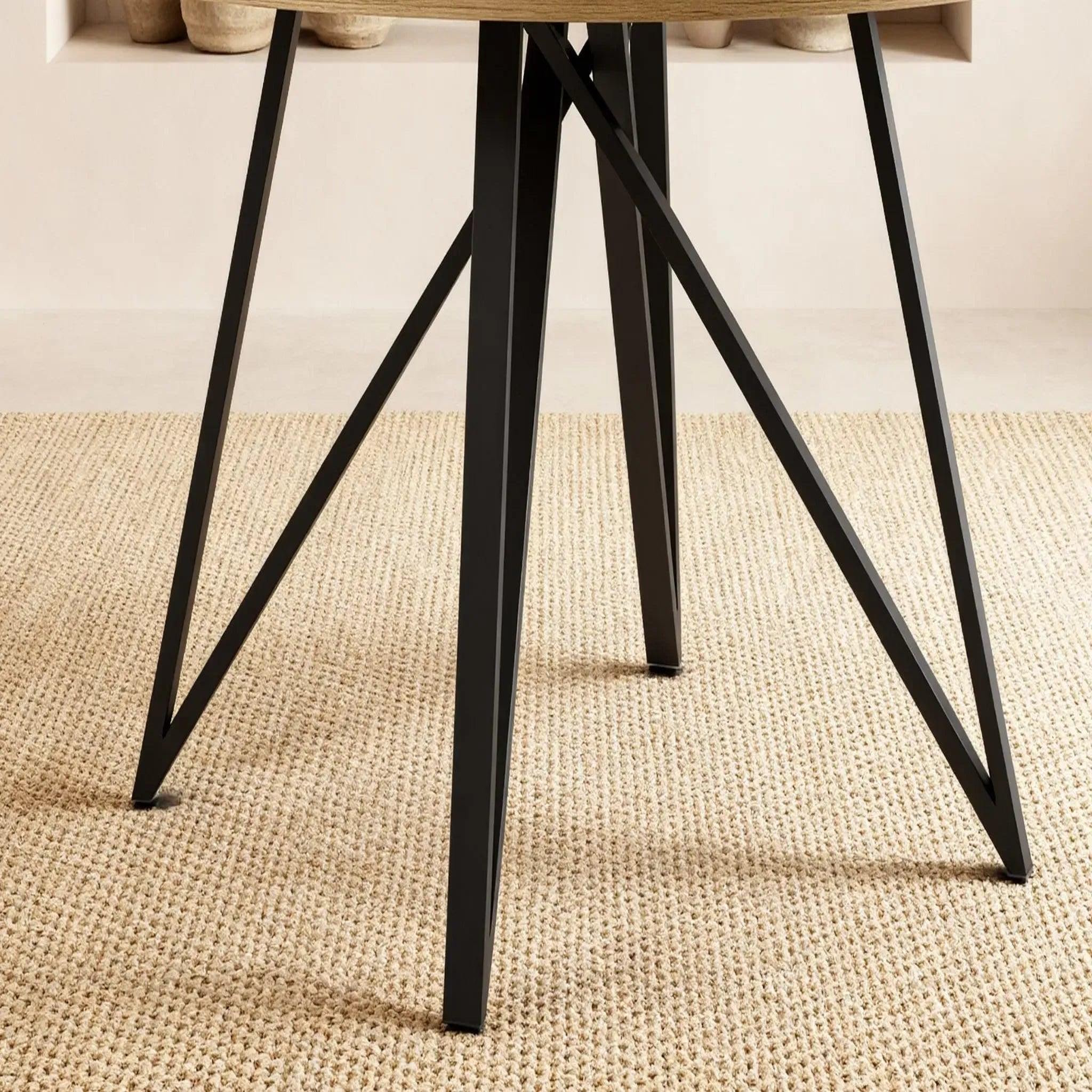 CASANOVA PARIS DEVA - Table à manger ronde - 120cmpieds en métal noir ...