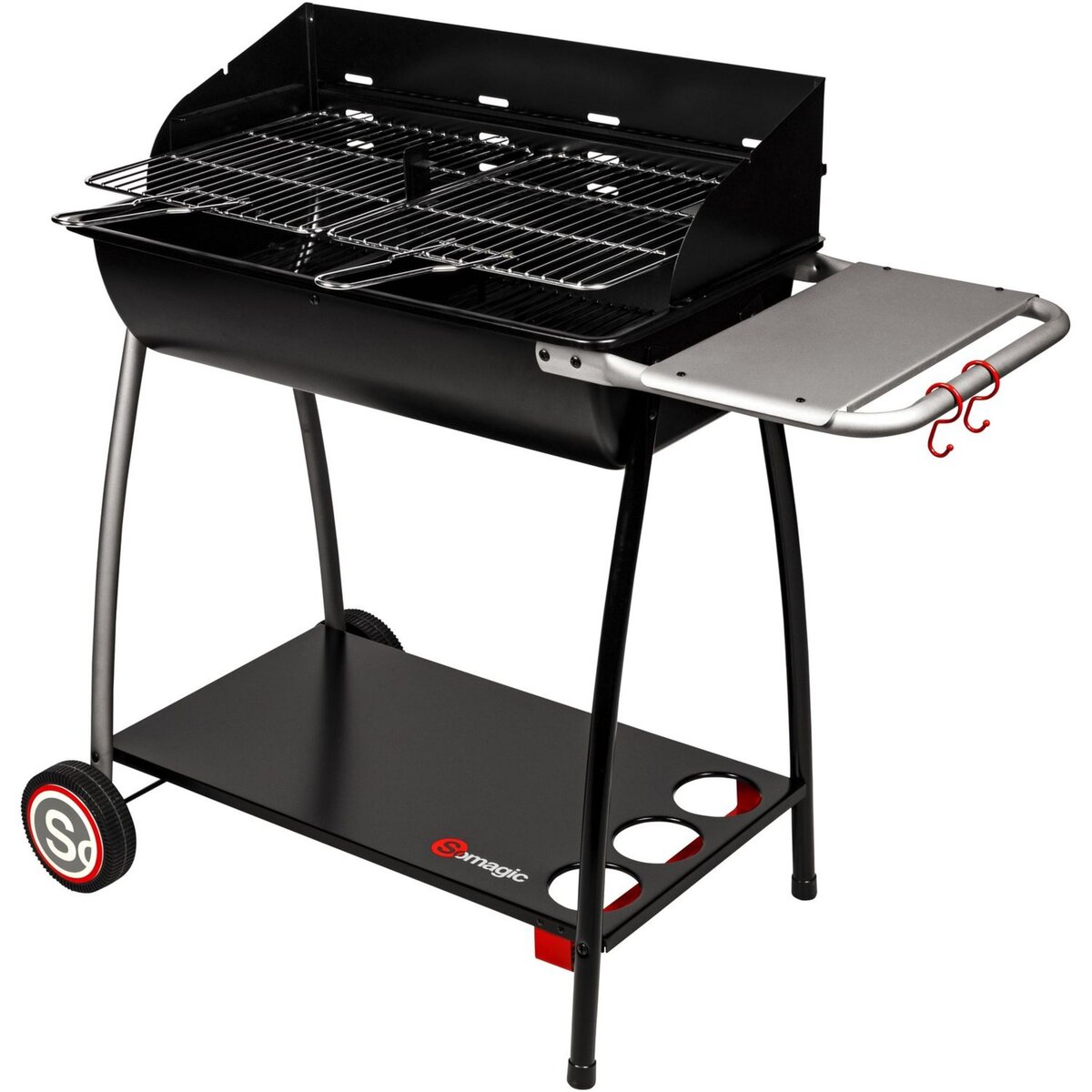 Somagic Barbecue charbon de bois en acier GIGA pas cher - Auchan.fr