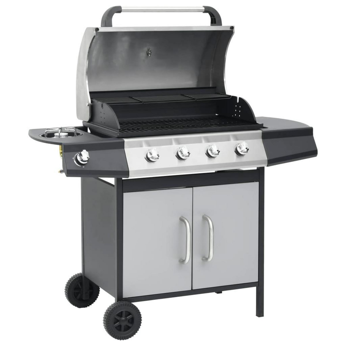 VIDAXL Barbecue a gaz 4+1 zones cuisson Noir et argente Acier et inox ...
