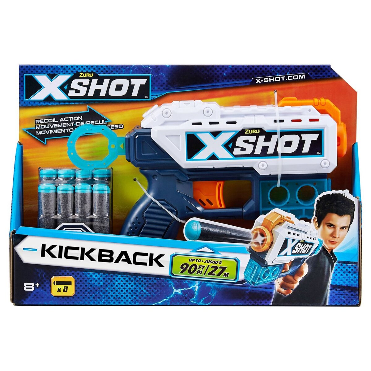ZURU Pistolet Xshot Pulse Kickback 8 flèches pas cher - Auchan.fr