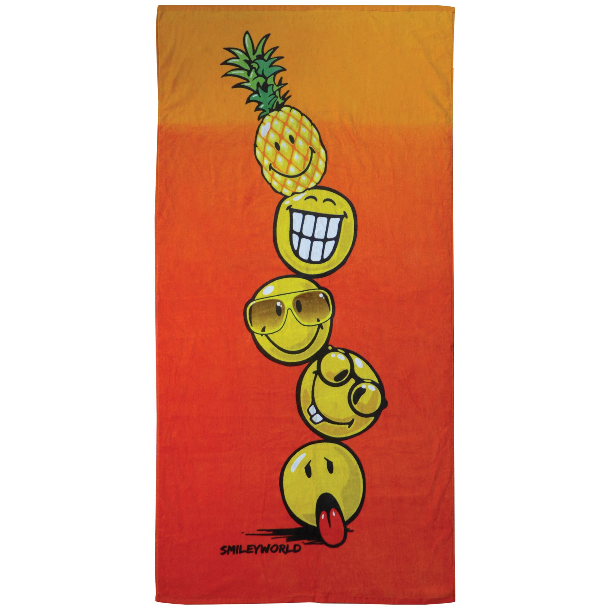 Smiley Drap de plage coton 320gr/m2 SMILEY COCKTAIL pas cher - Auchan.fr