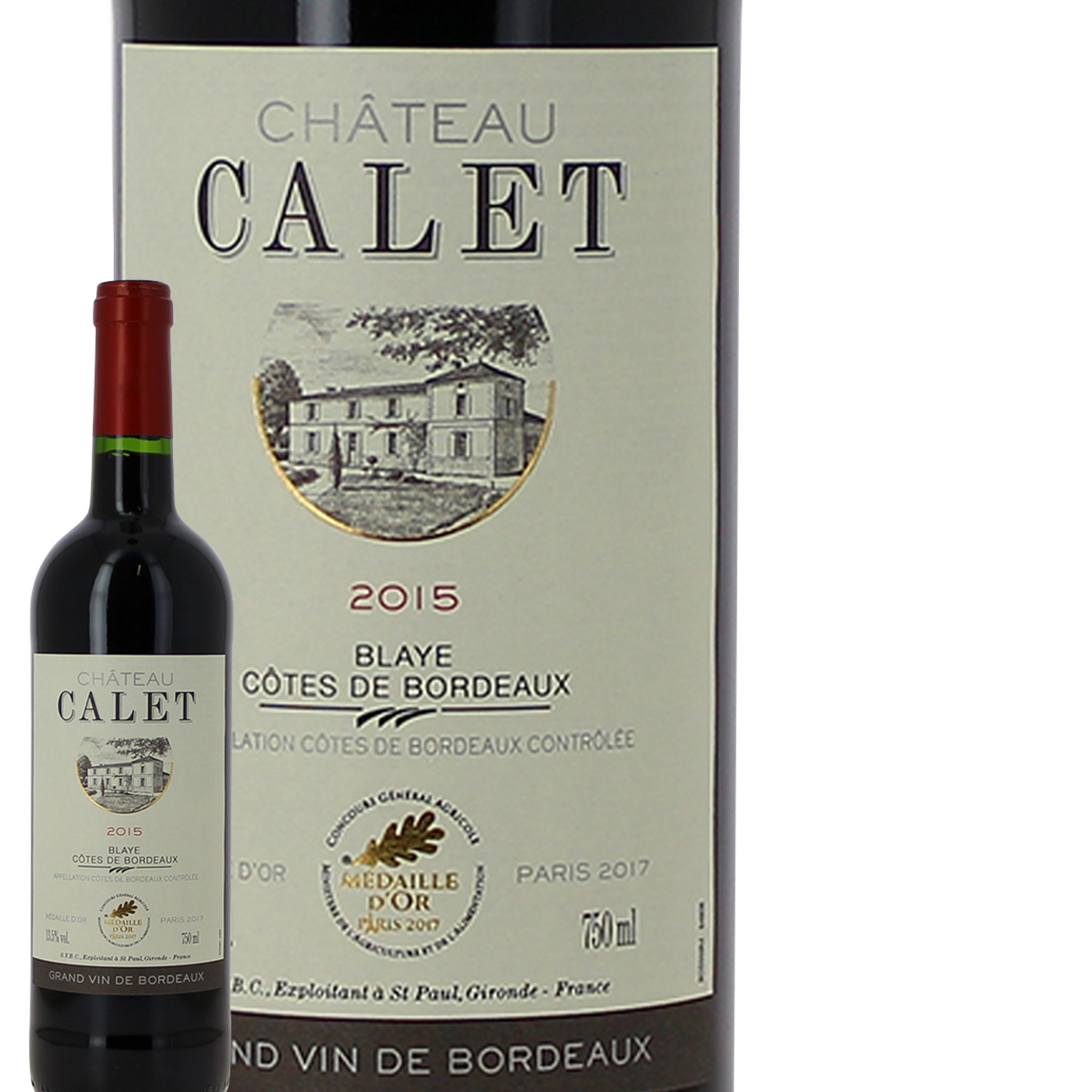 Château Calet Blaye Côtes de Bordeaux Rouge 2015 pas cher - Auchan.fr
