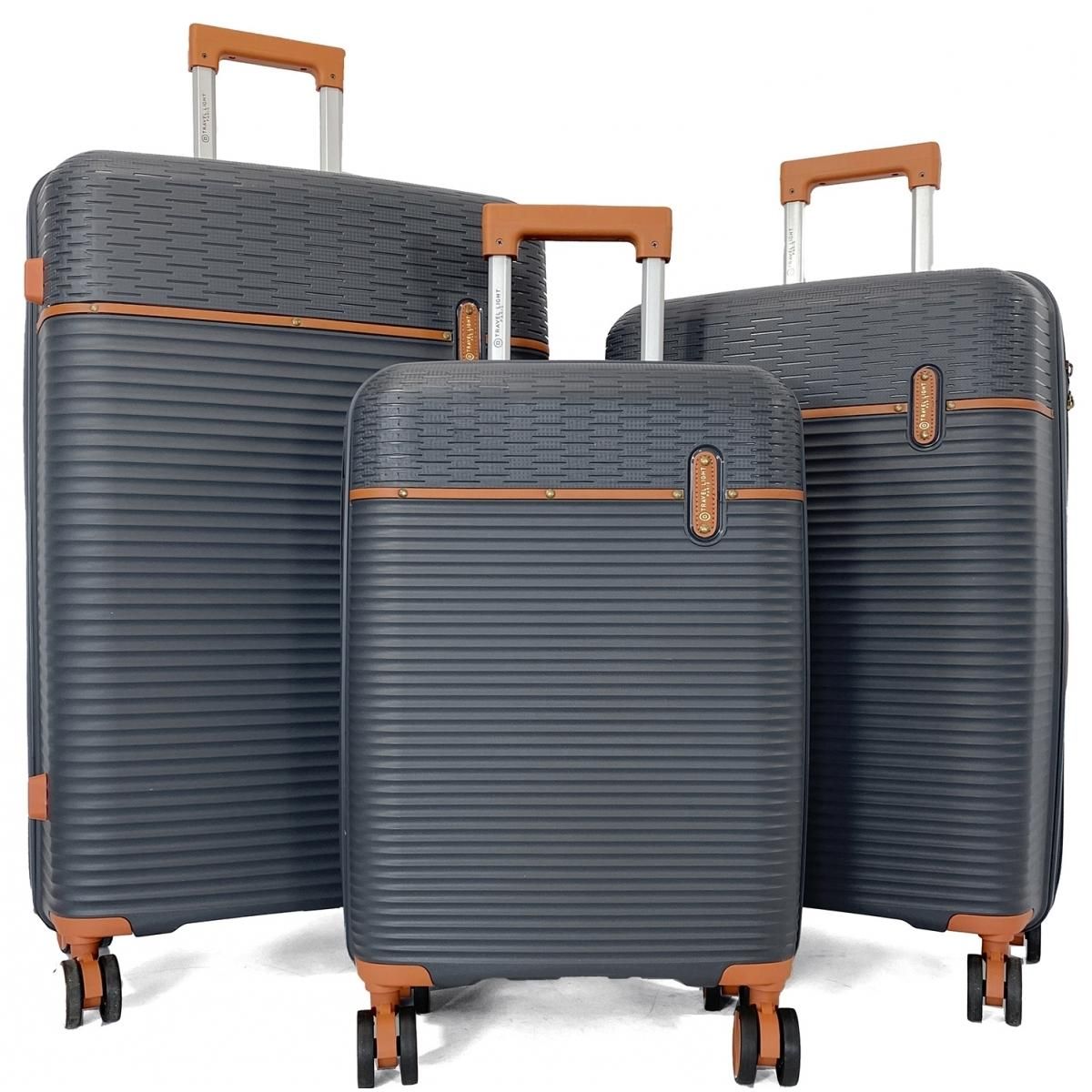 Bleucerise Lot 3 valises rigides dont 1 valise cabine Travel Light TSA Polypropylène pas cher ...