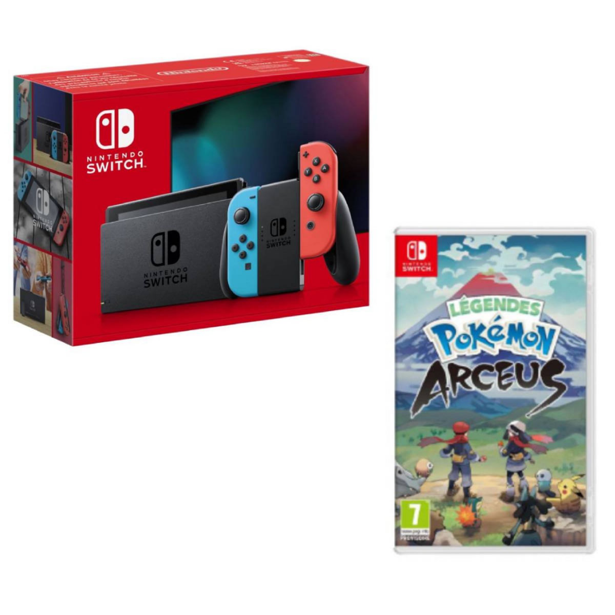 NINTENDO Console Nintendo Switch 1.2 Neon Rouge et Bleu + Légendes ...