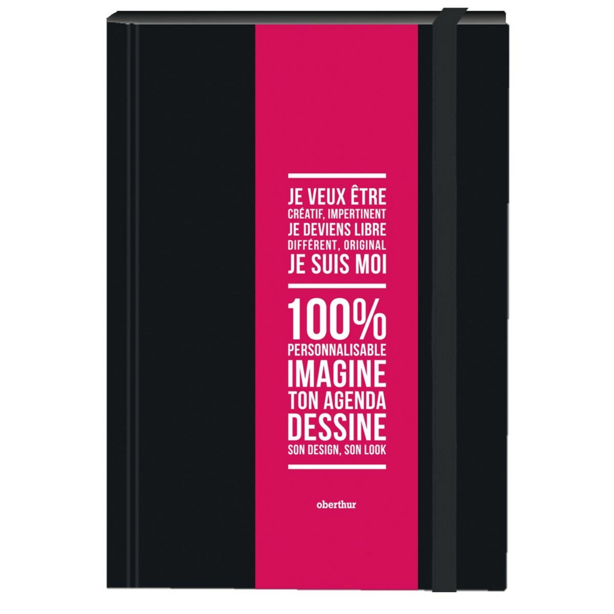 Agenda personnalisable 3D 12.5x17.5cm- noir/rouge pas cher - Auchan.fr