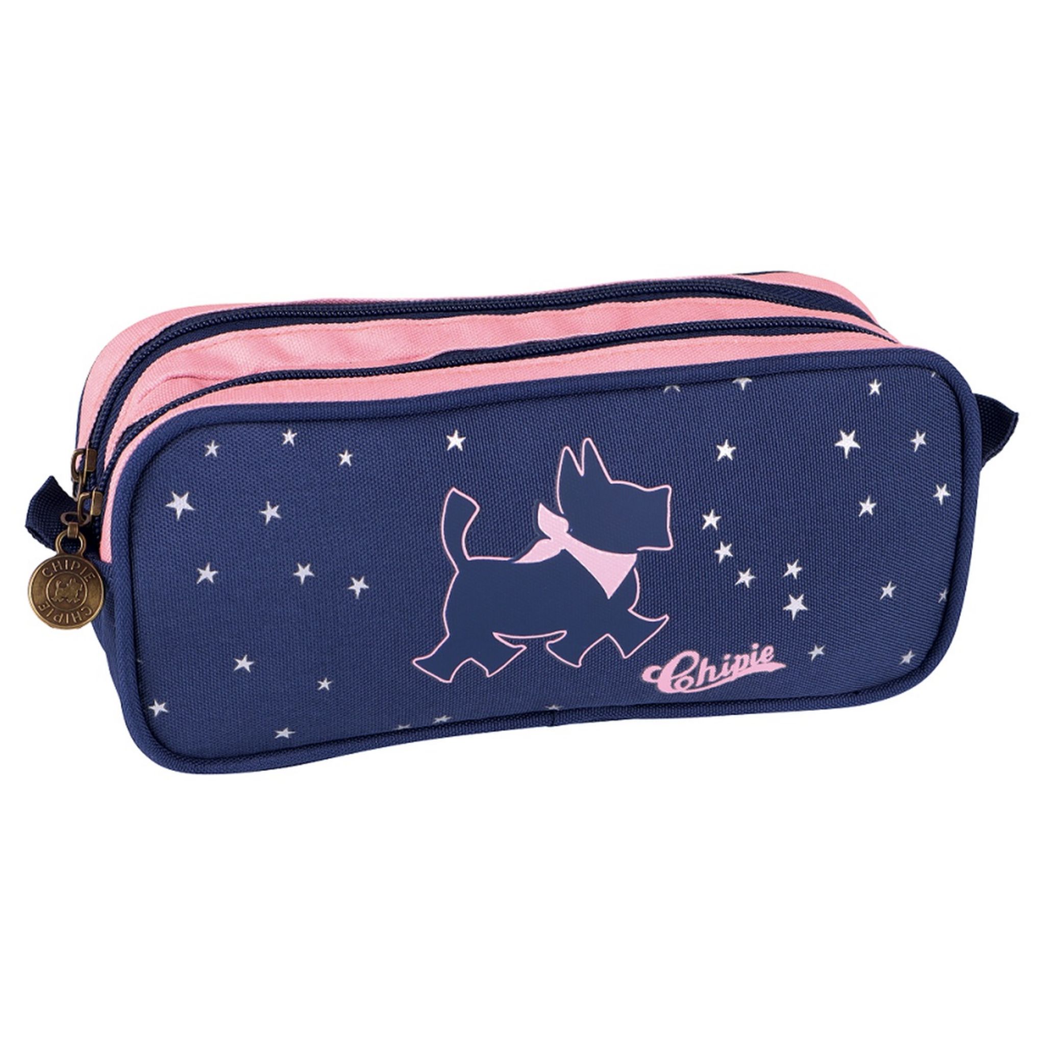 CHIPIE Trousse 2 compartiments bleue et rose VELOURS pas cher - Auchan.fr