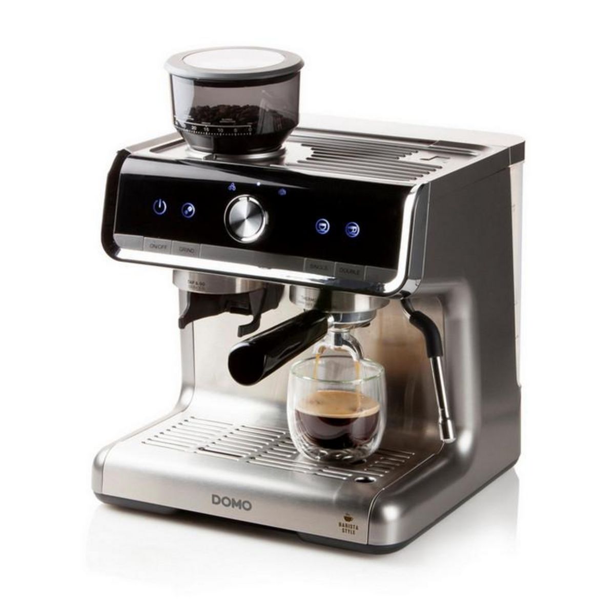 Domo Machine à expresso avec broyeur 15 bars inox - do720k pas cher ...