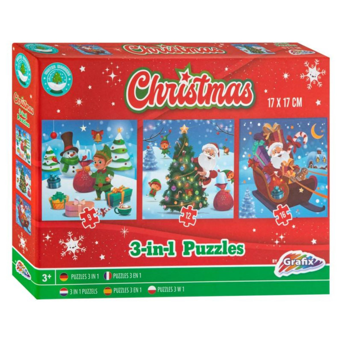 GRAFIX Grafix - Christmas 3-in-1 Puzzle 800025 pas cher - Auchan.fr