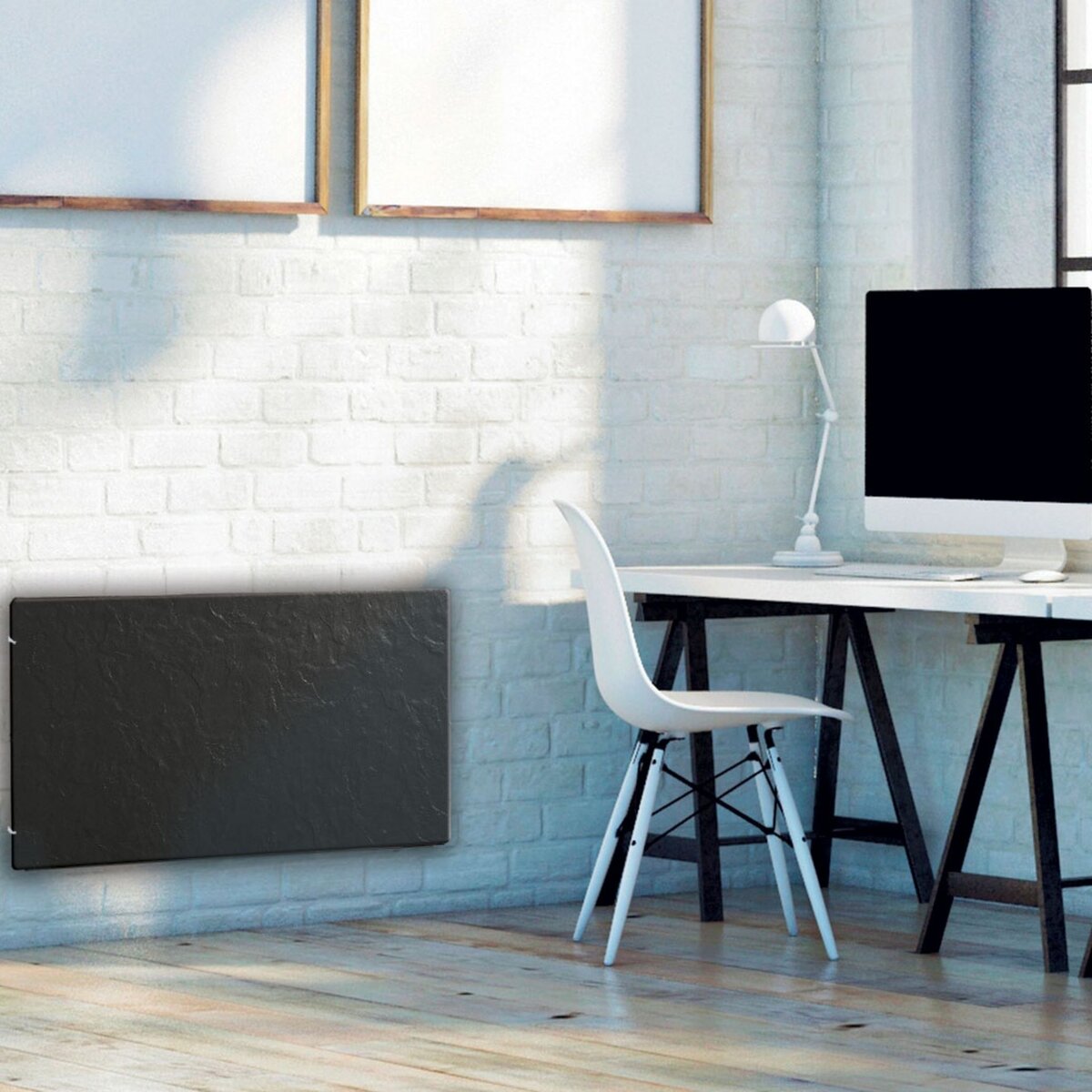 MAZDA Radiateur électrique 1500W pierre naturelle Dual Kherr - Ardoise ...