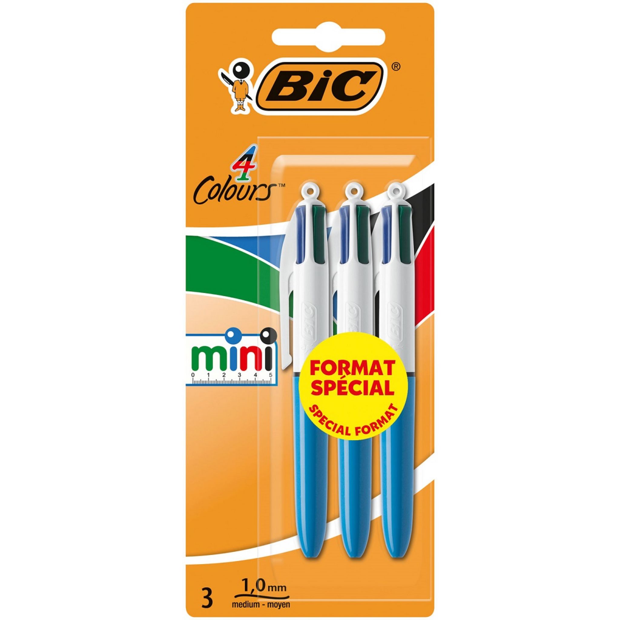 BIC Stylos-bille rétractables pointe moyenne bleu/noir/rouge/vert/rose ...
