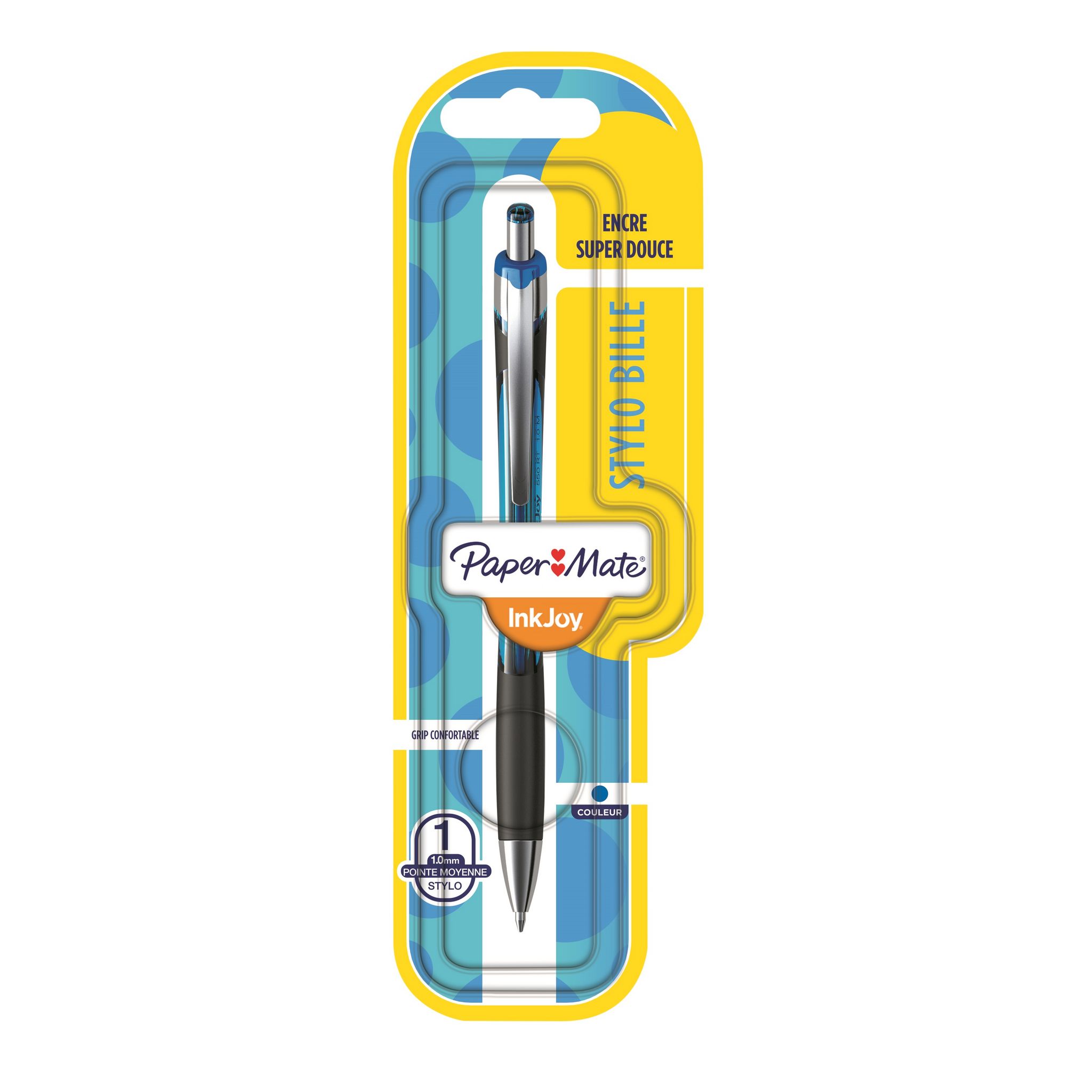 Stylo bille Inkjoy 550 - pointe moyenne - bleu pas cher - Auchan.fr