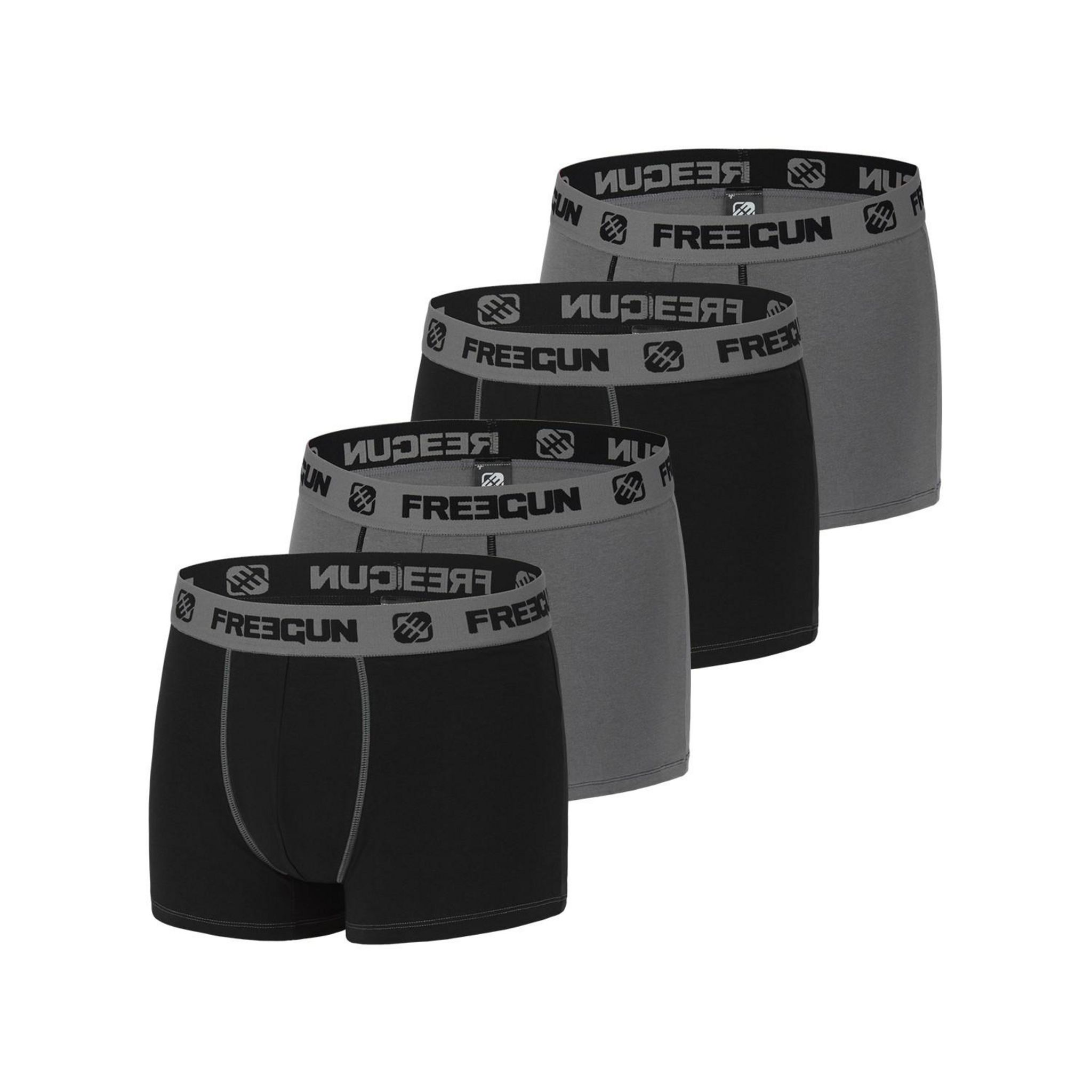 FREEGUN Lot de 4 Boxers homme coton Gris pas cher - Auchan.fr