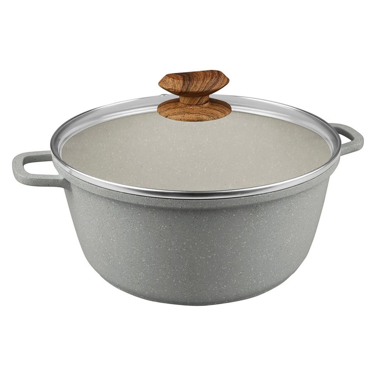 Faitout induction effet pierre fonte d'aluminium 24 cm pas cher - Auchan.fr