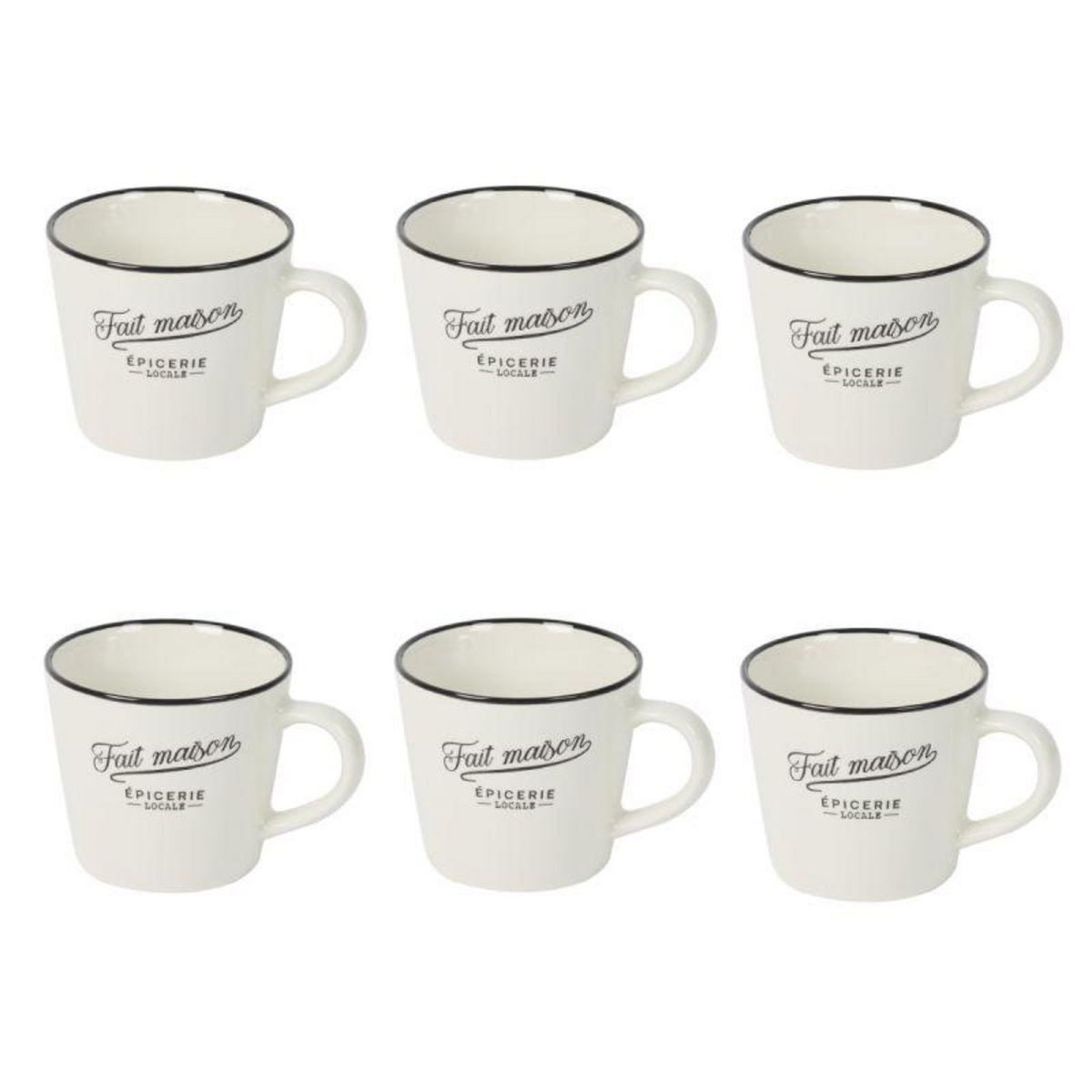 Paris Prix Lot de 6 Mugs Bistrot Café 33cl Blanc pas cher - Auchan.fr