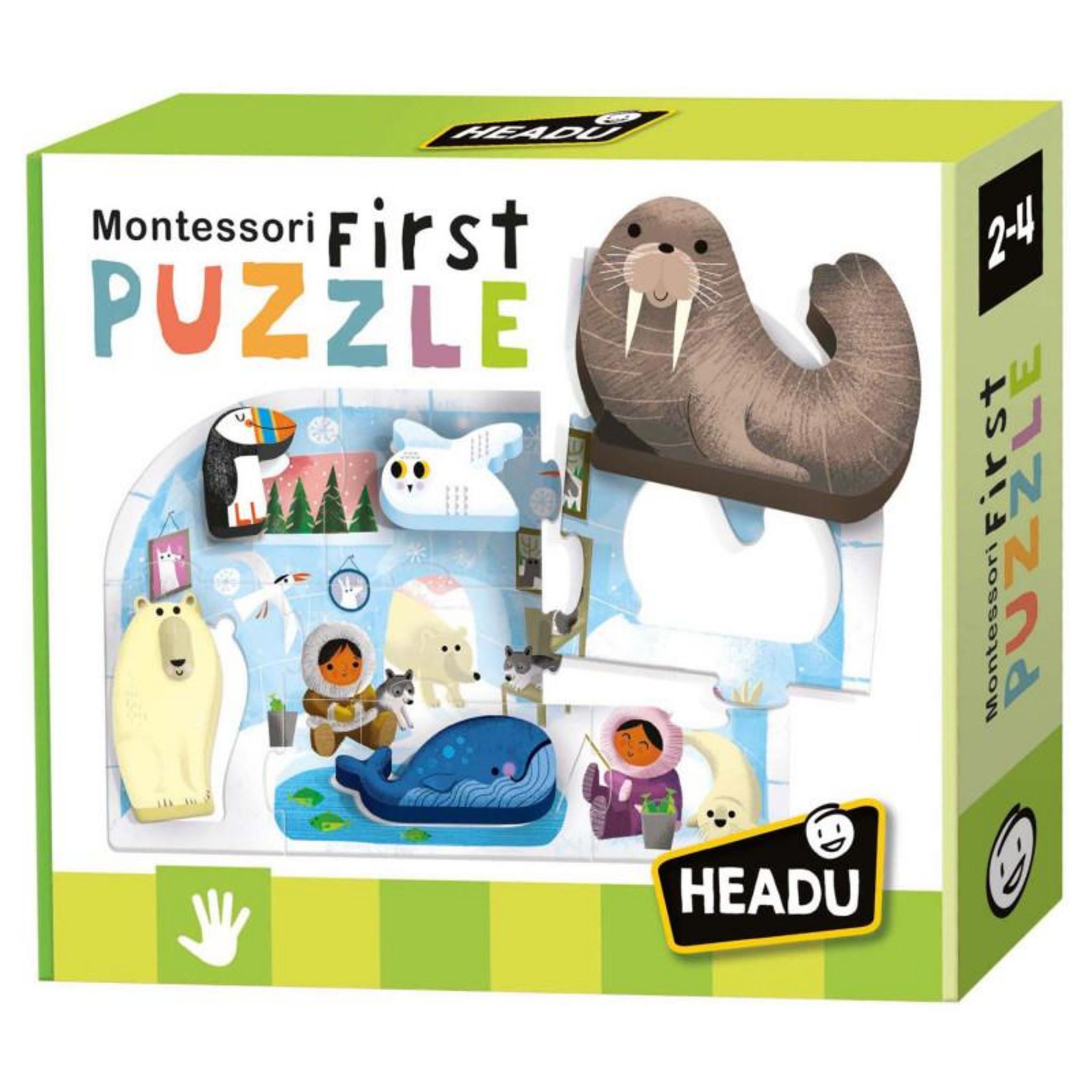Headu My First Puzzle North Pole with 5 Wooden Animals MU24711 pas cher ...