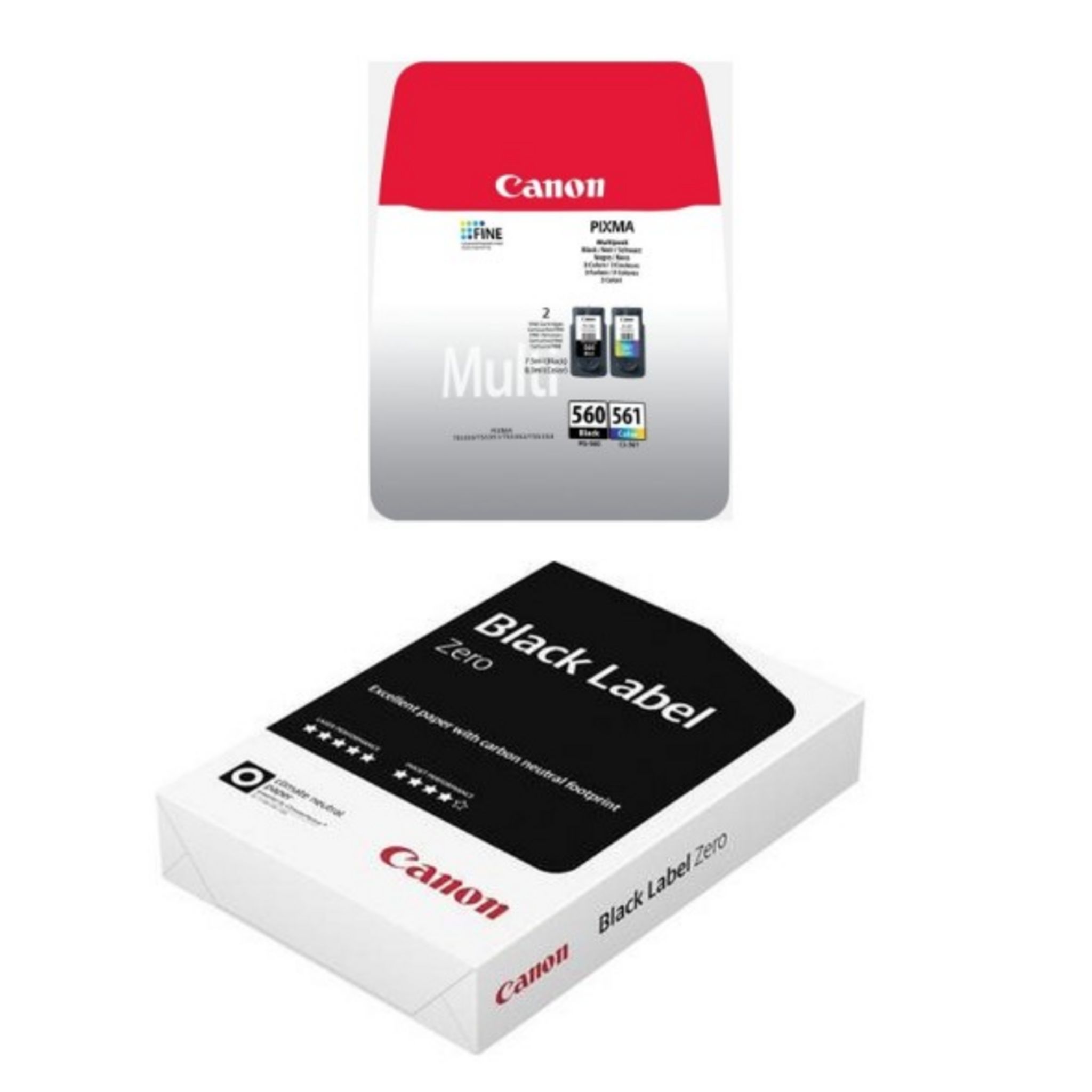 CANON Pack Cartouches d'encre PG-560/CL-561 Noir & Couleur + Ramette ...