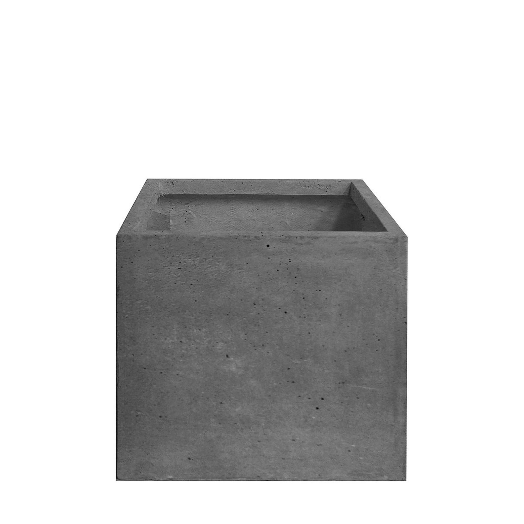 Vert Azur Pot cube lisse - Anthracite - 25x25x25cm - Fibre de verre et ...