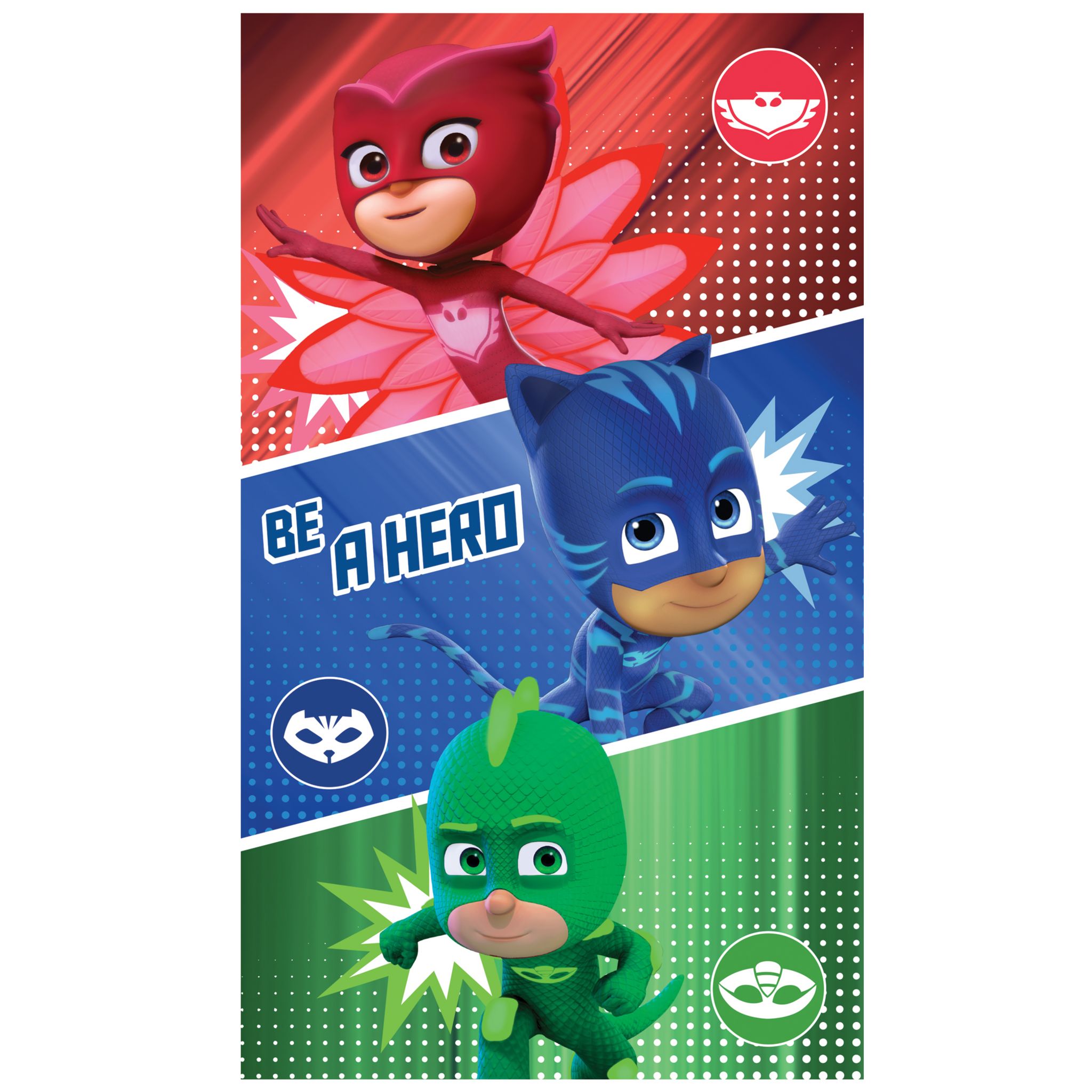 Pyjamasque Drap de plage enfant en coton PYJASMAQUES YOYO GLUGLU BIBOU ...