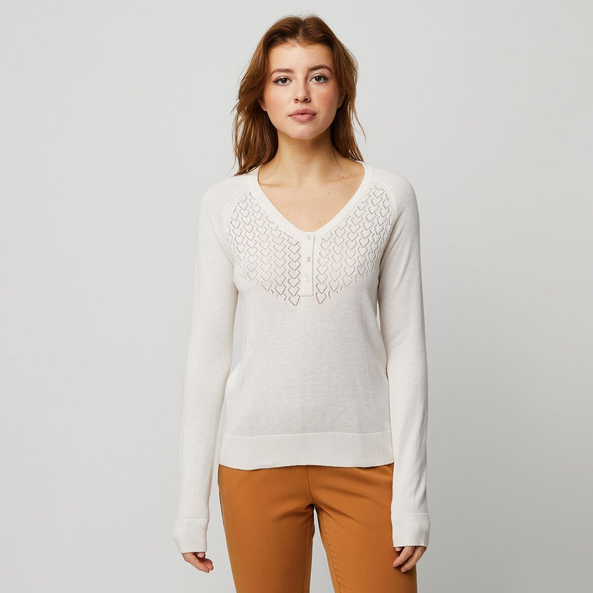 INEXTENSO Pull écru femme pas cher - Auchan.fr