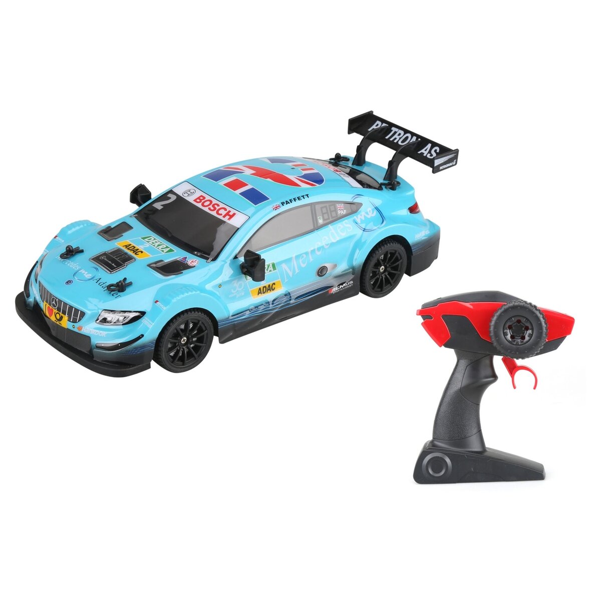 One Two Fun Voiture radiocommandée license racing Mercedes bleue échelle 1/16e pas cher - Auchan.fr