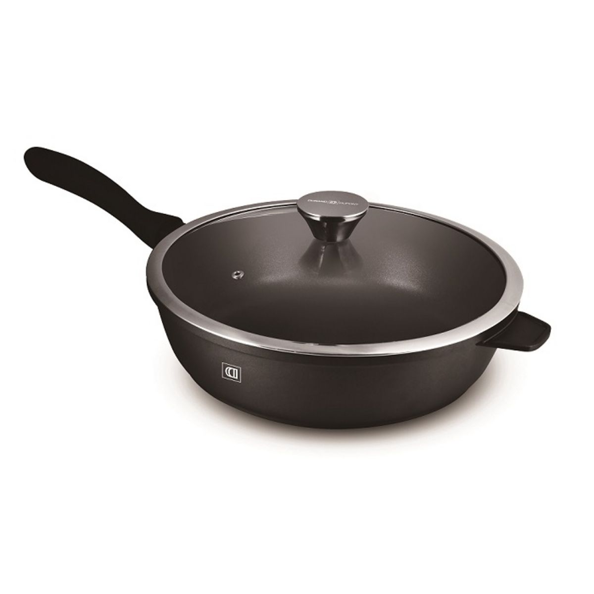 Sauteuse induction fonte d'aluminium 28 cm + couvercle en verre pas ...