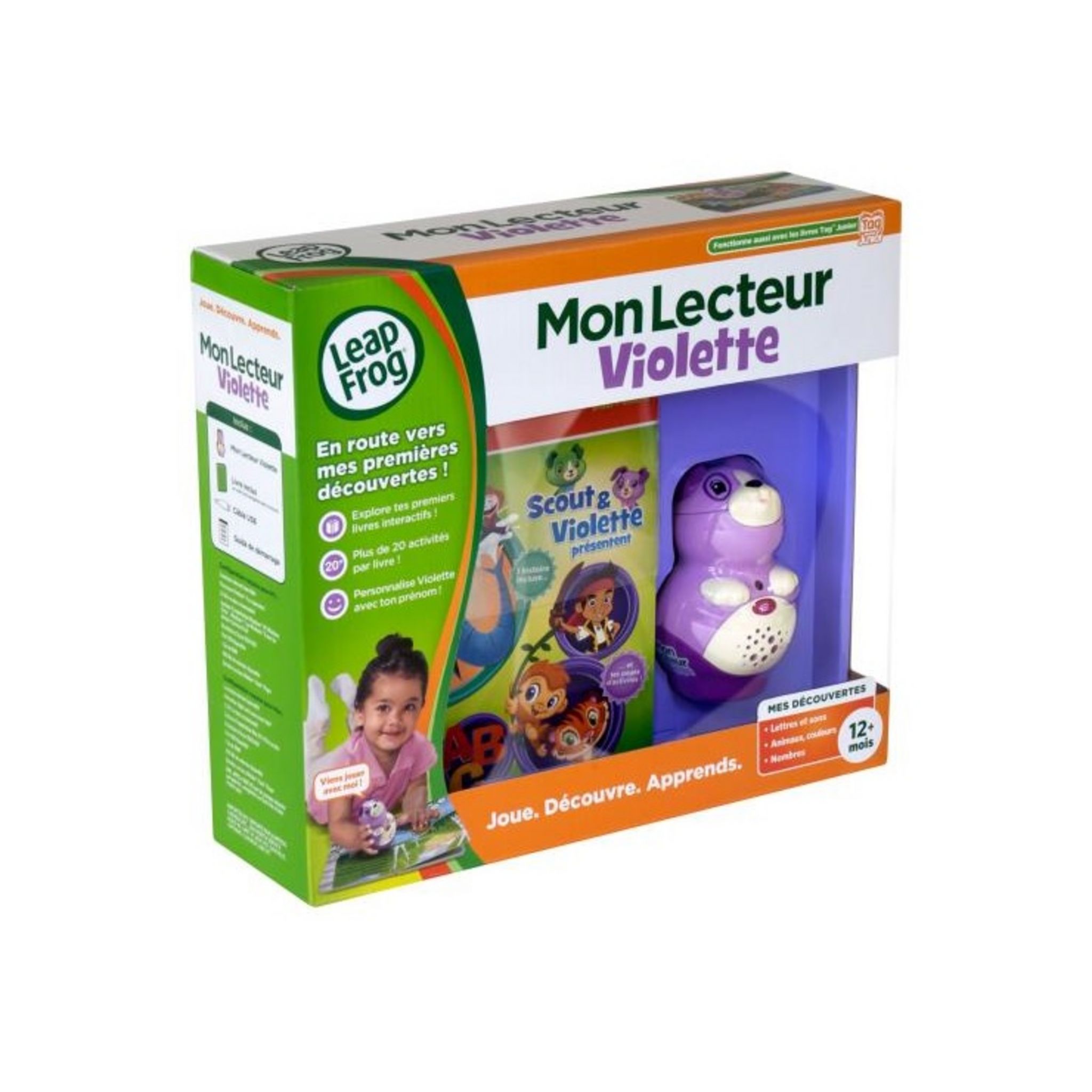 LEAPFROG Mon Lecteur Violette + Livre Inclus pas cher - Auchan.fr