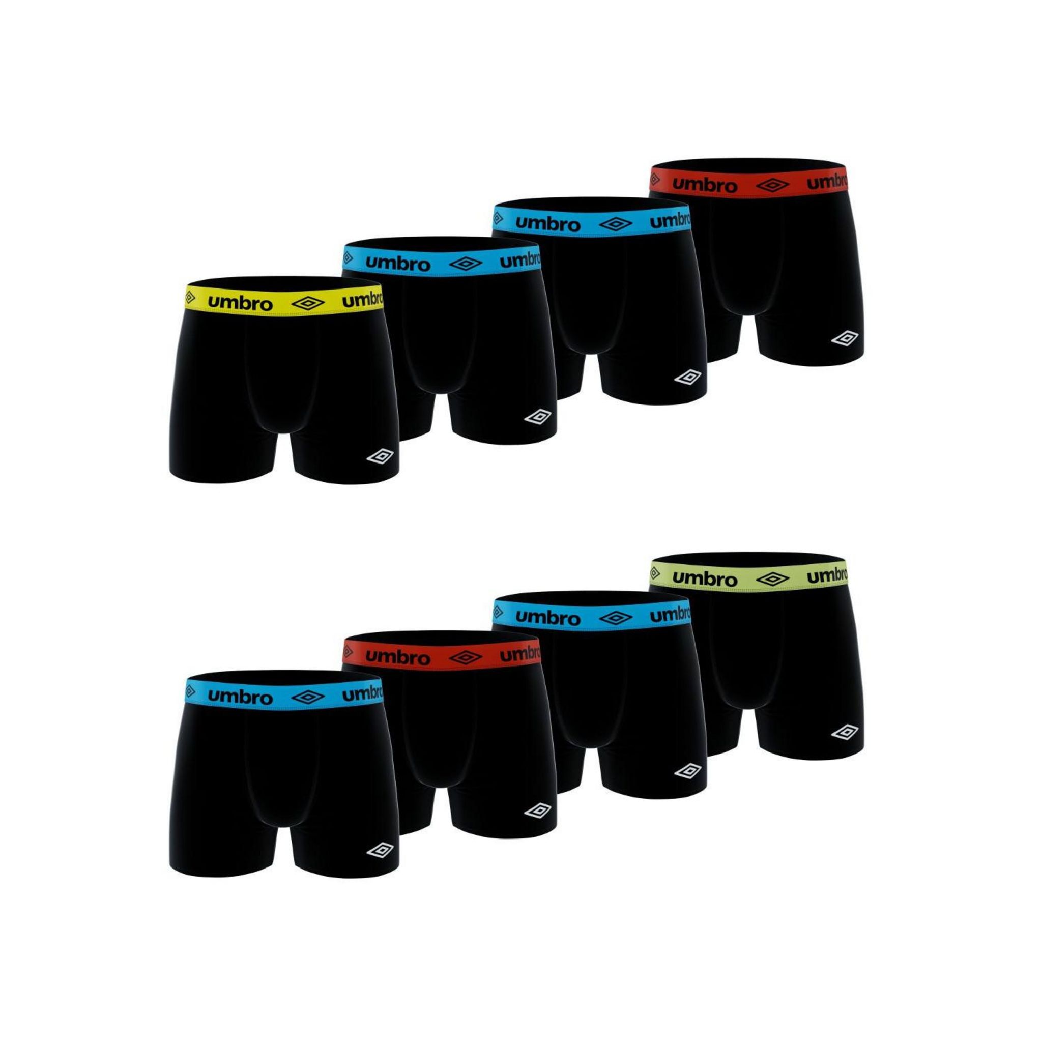 UMBRO Lot de 8 boxers homme en coton ceinture colorée pas cher - Auchan.fr
