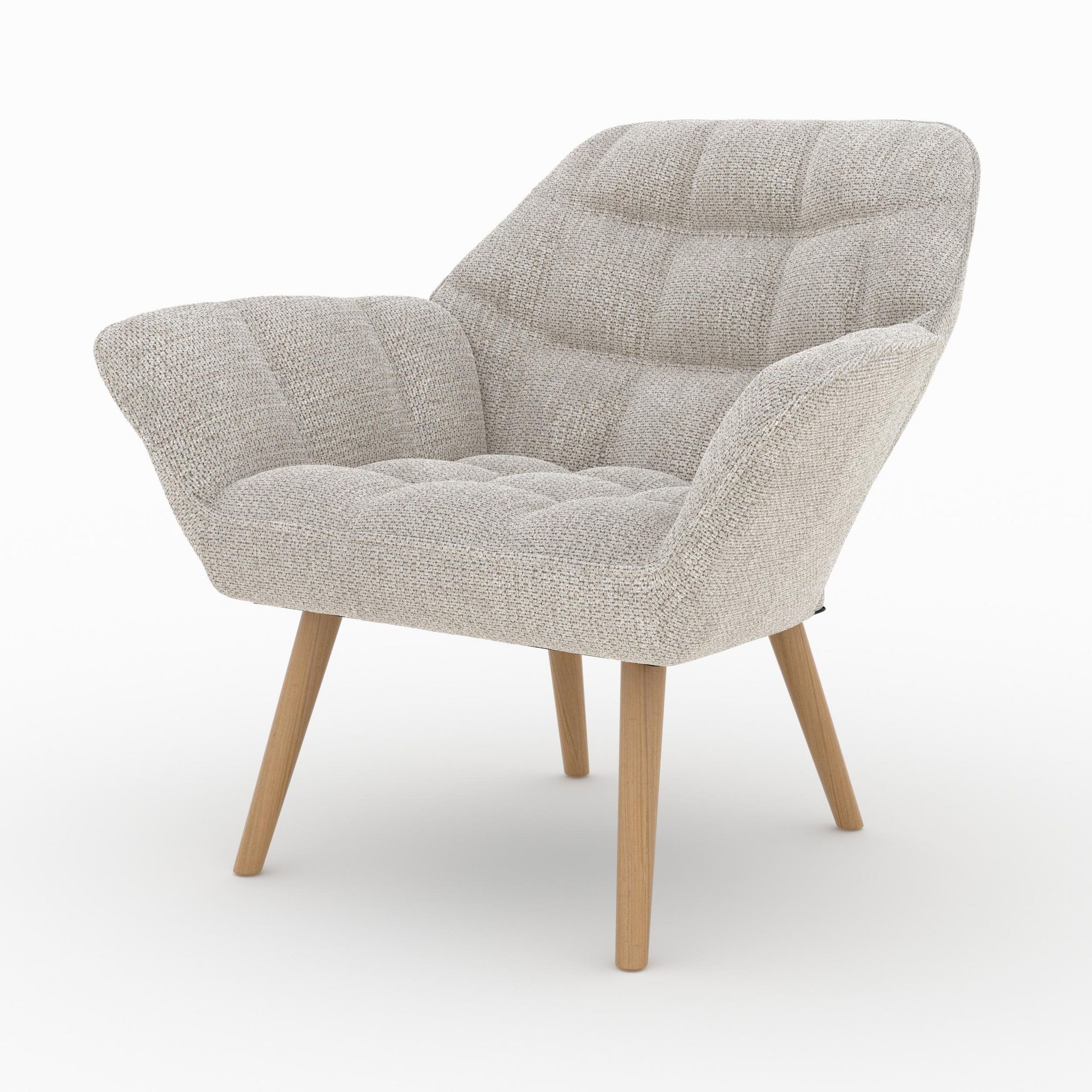 Rendez vous déco Fauteuil en tissu gris clair - Simba pas cher - Auchan.fr