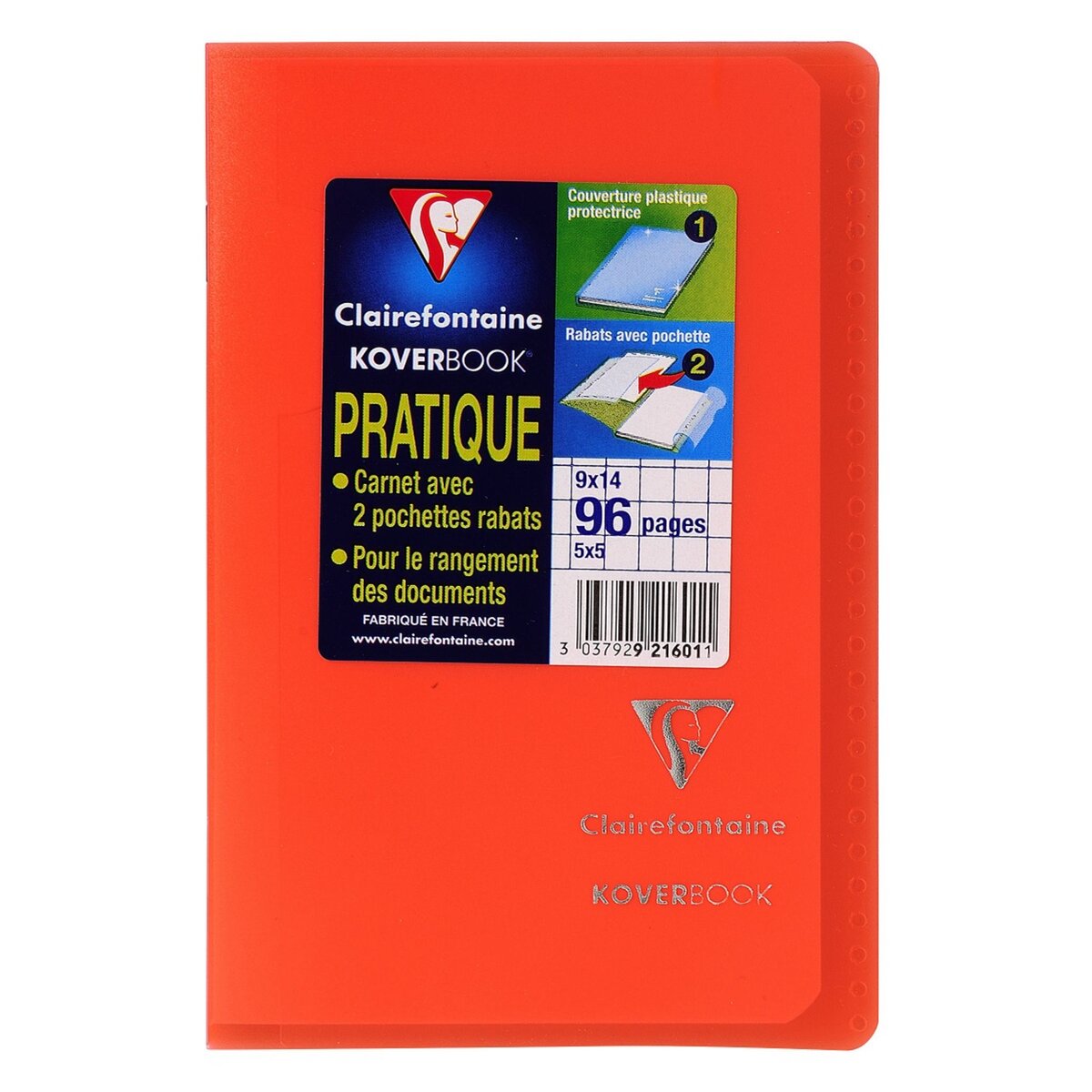 CLAIREFONTAINE Carnet petits carreaux Kover Book - 90x140cm - 96 pages ...