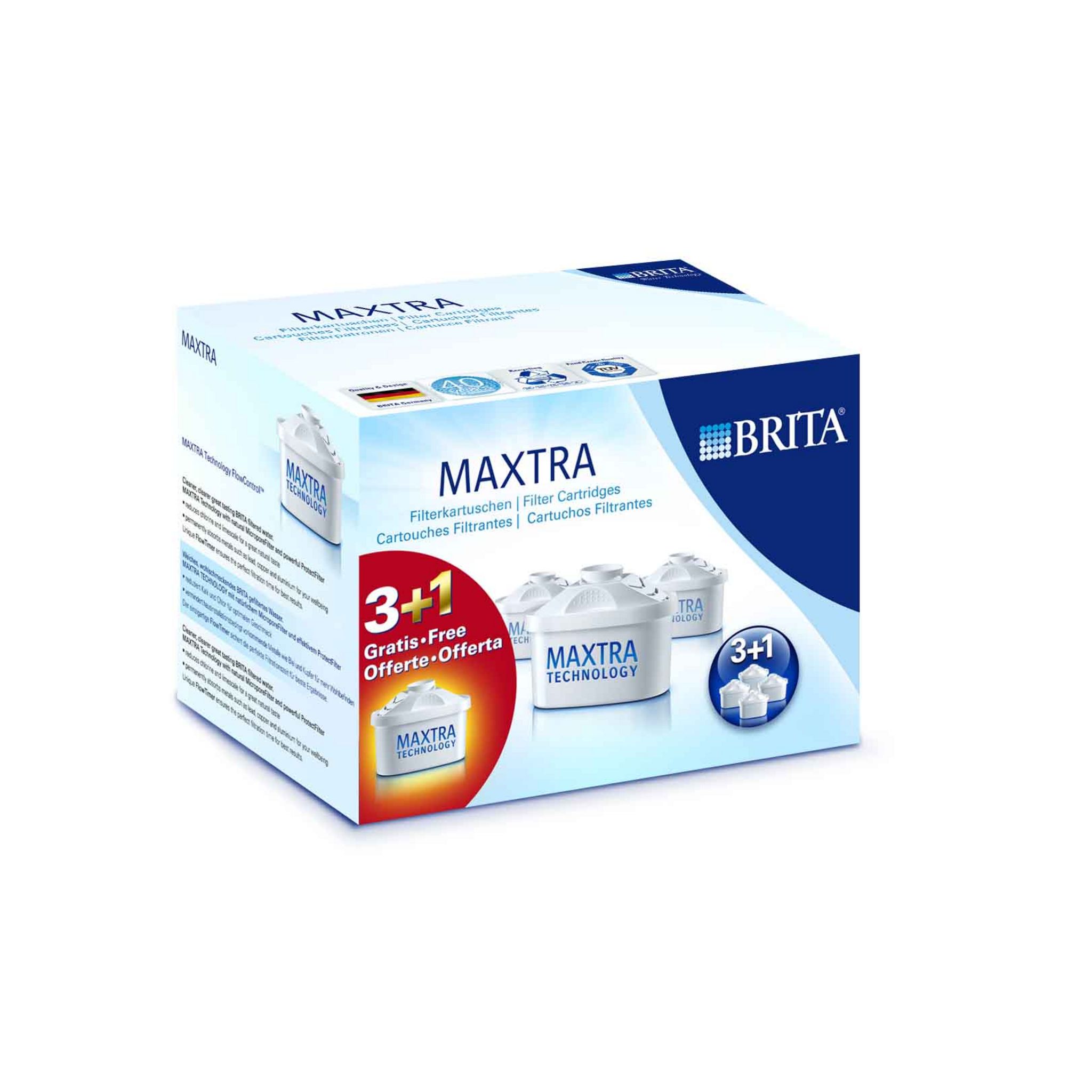 BRITA Pack de 3 cartouches MAXTRA + 1 offerte pas cher - Auchan.fr
