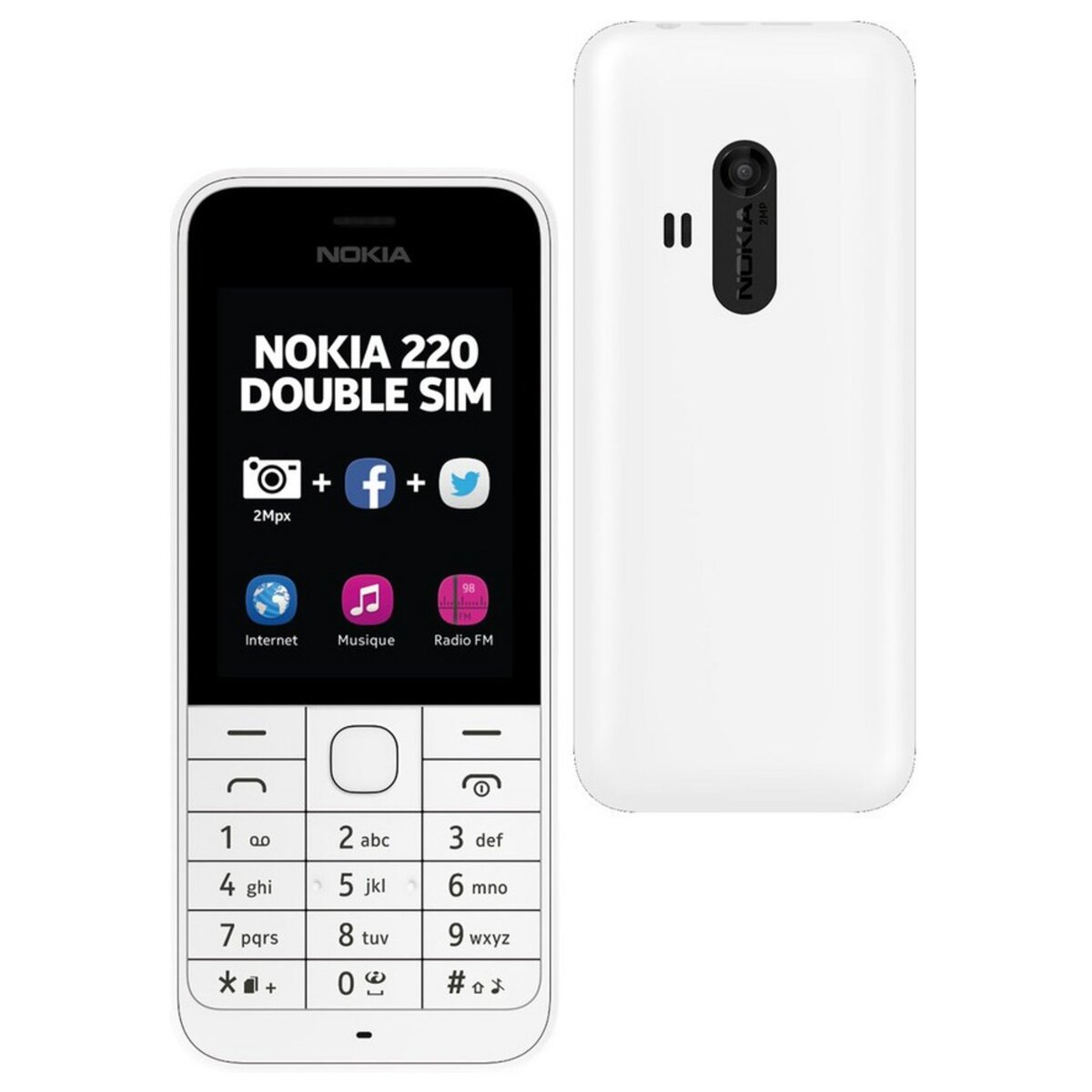 NOKIA Téléphone non smartphone 220 - Blanc - Double SIM pas cher ...