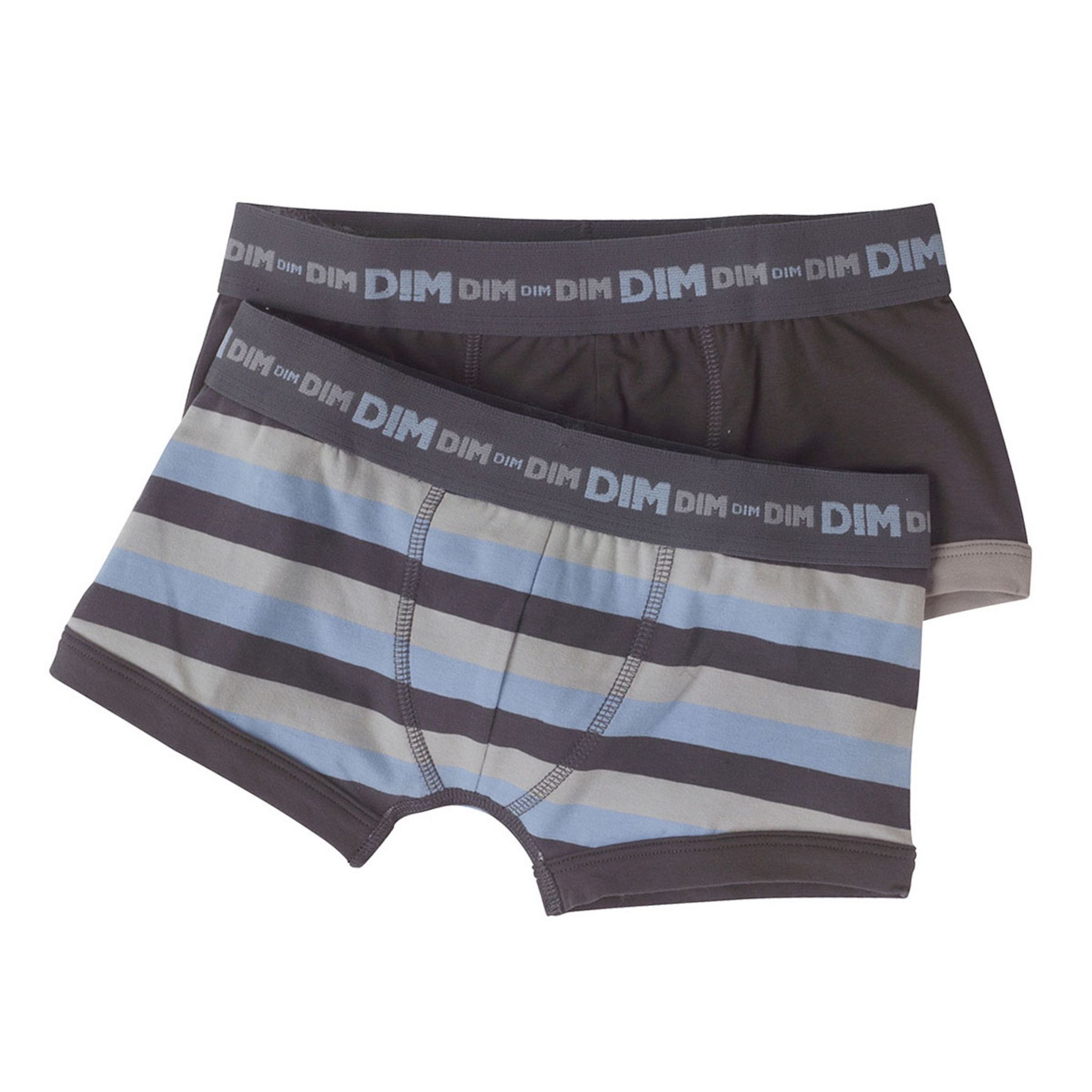 DIM Lot de 2 boxers (rayé et uni) pas cher - Auchan.fr