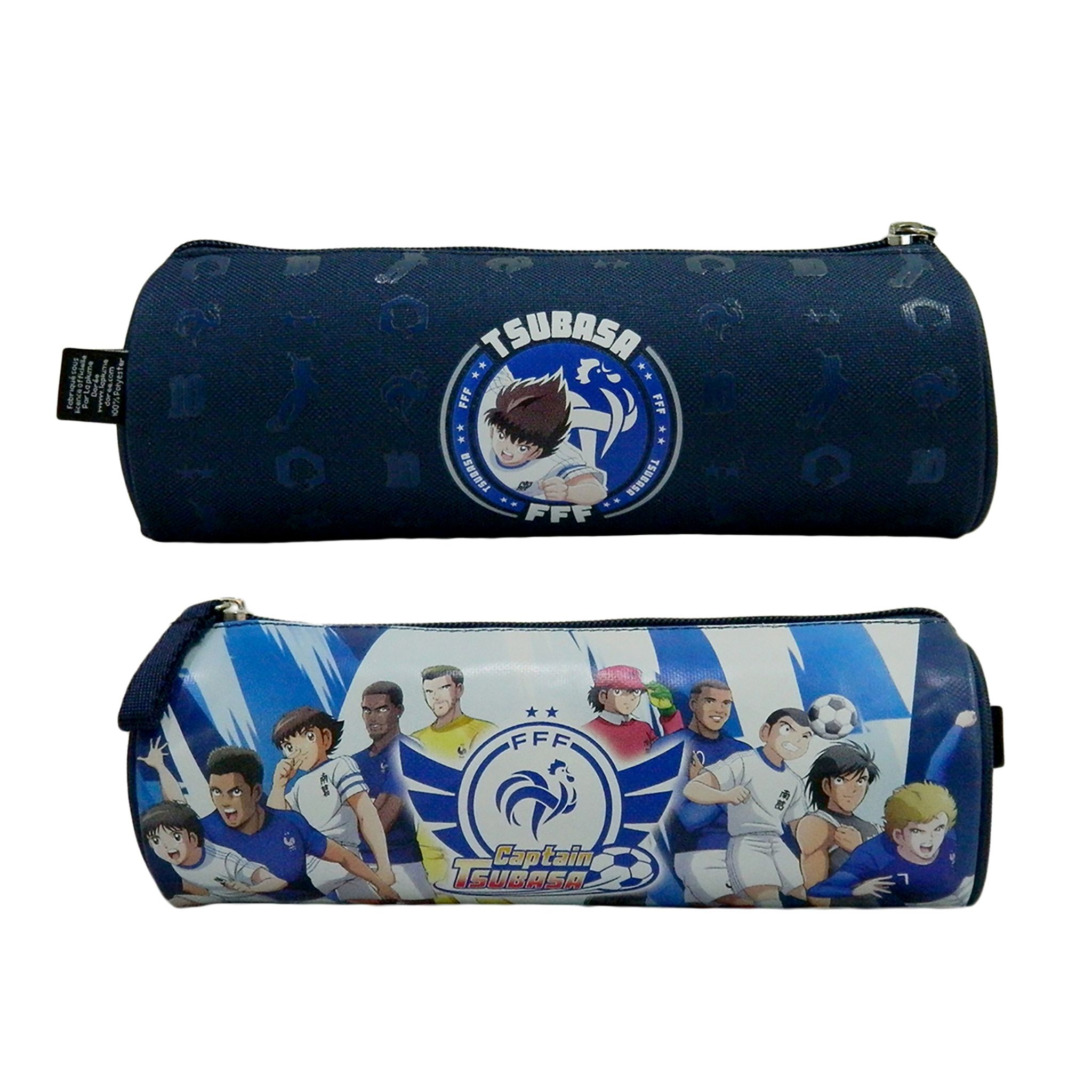 Trousse ronde 1 compartiment Football FFF & CAPTAIN TSUBASA pas cher ...