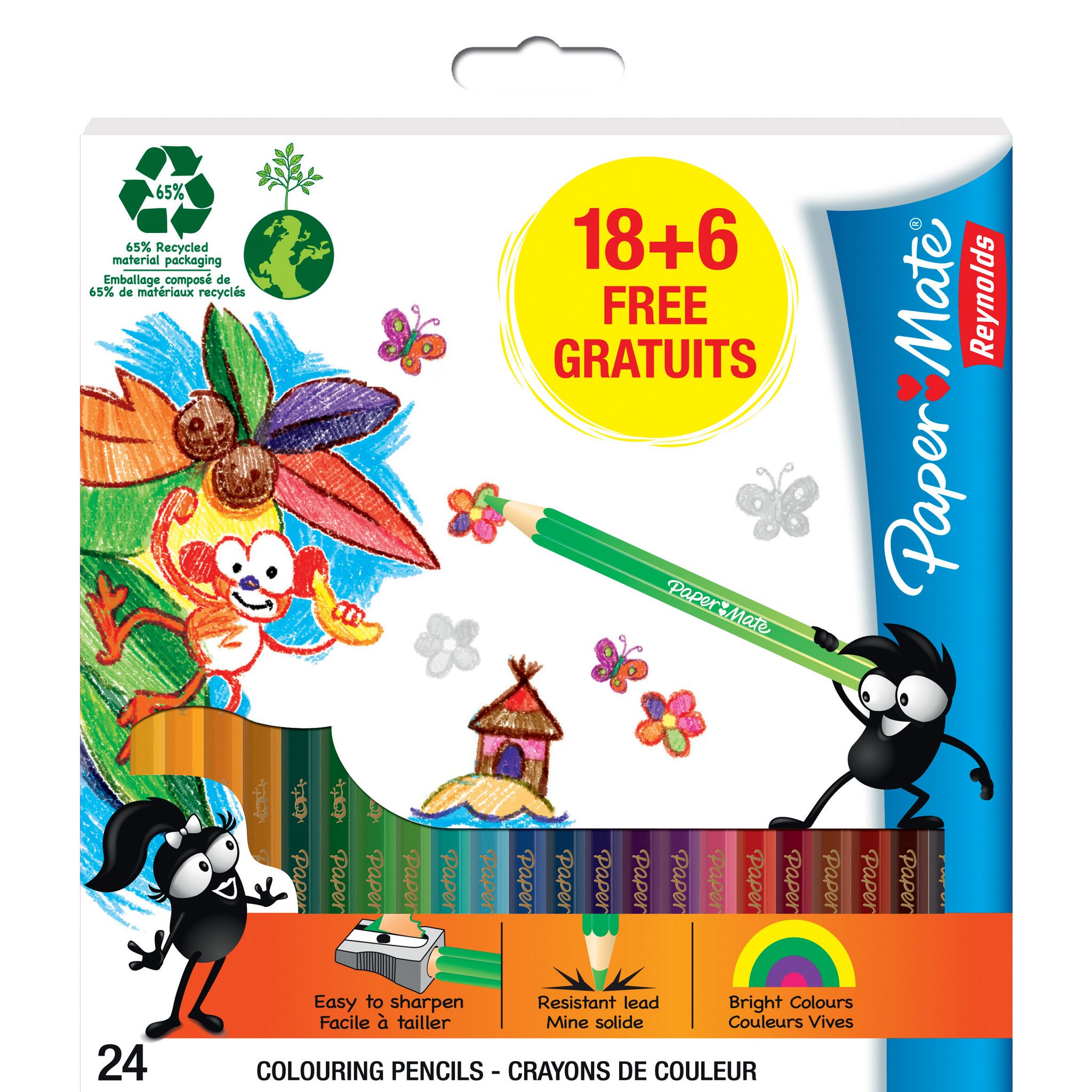 REYNOLDS Crayons de couleur x18 + 6 gratuits - Glob Color pas cher ...
