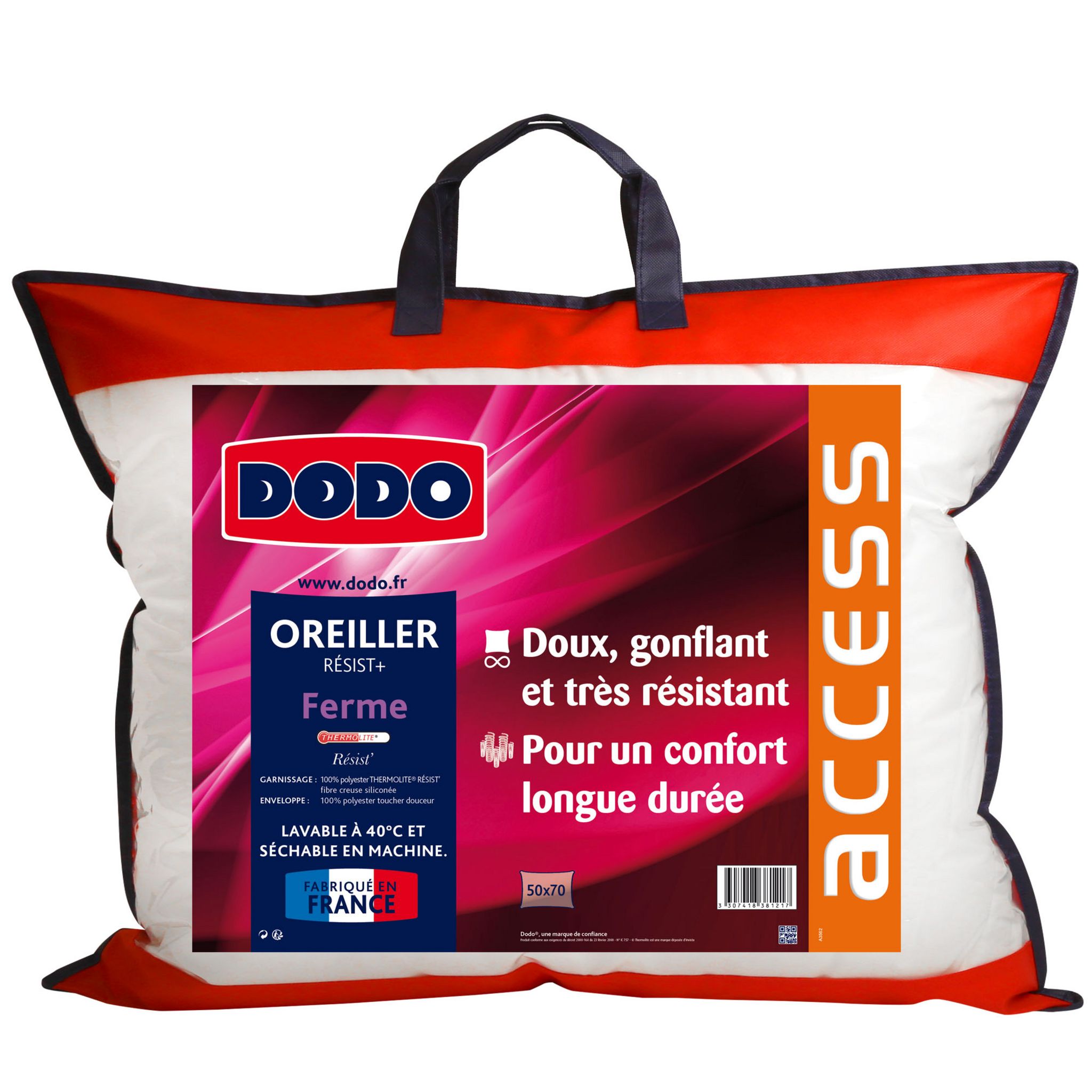 DODO Oreiller ferme Thermolite Résist' ACCESS pas cher - Auchan.fr
