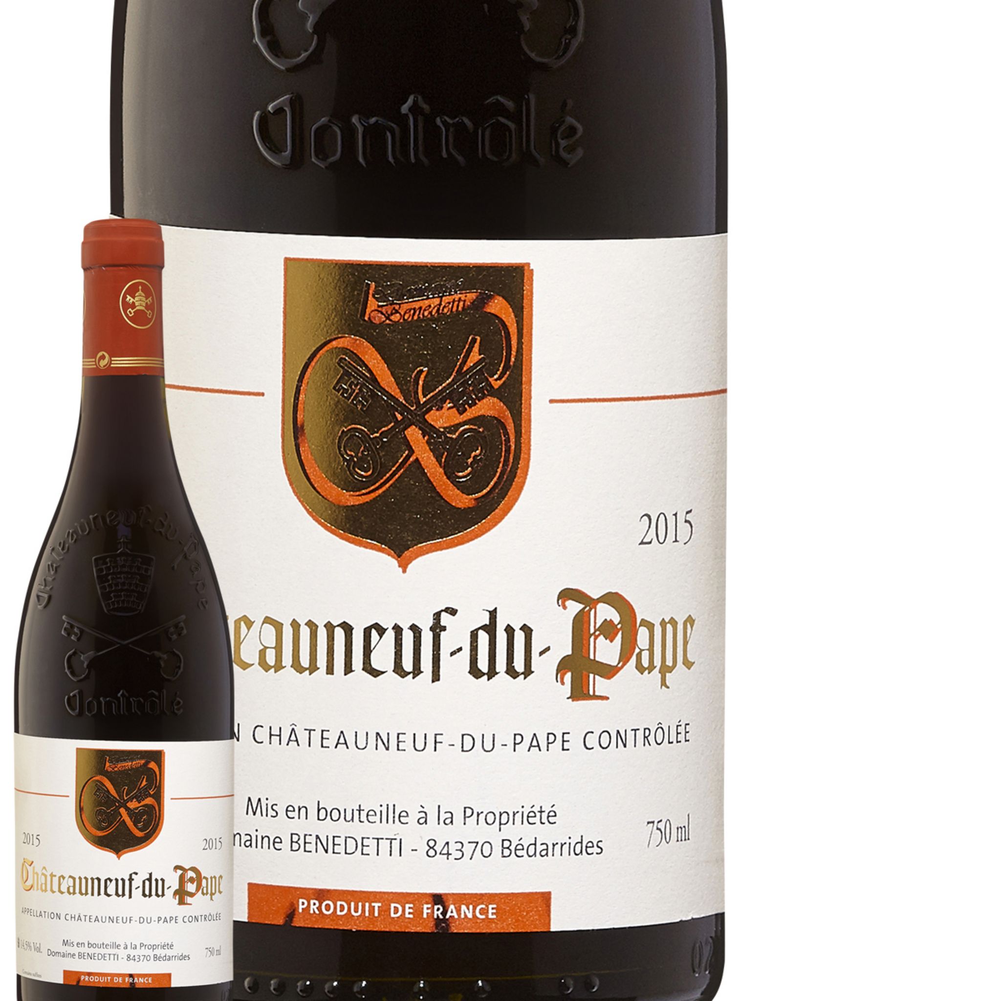 Domaine Benedetti Châteauneuf-Du Pape Rouge 2015 pas cher - Auchan.fr