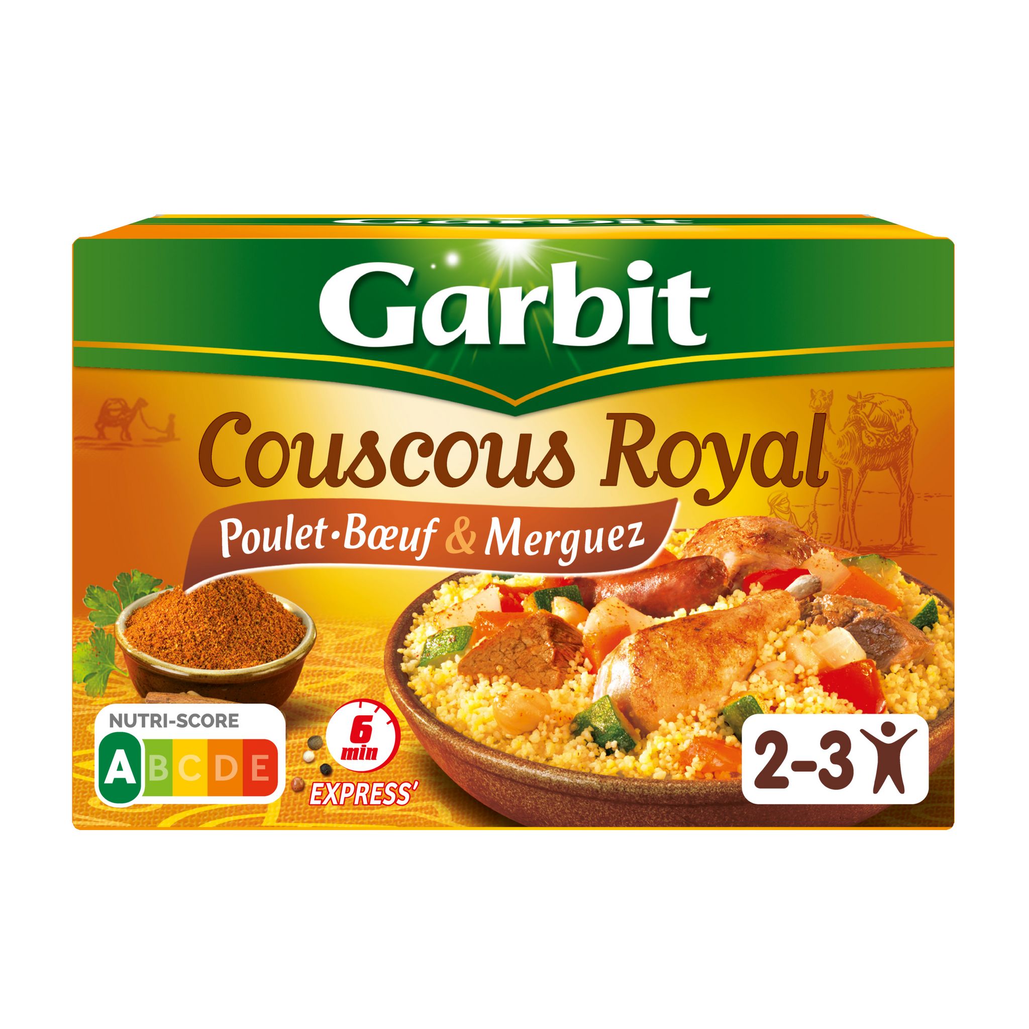 GARBIT Couscous royal poulet boeuf et merguez 2 - 3 portions 760g pas ...