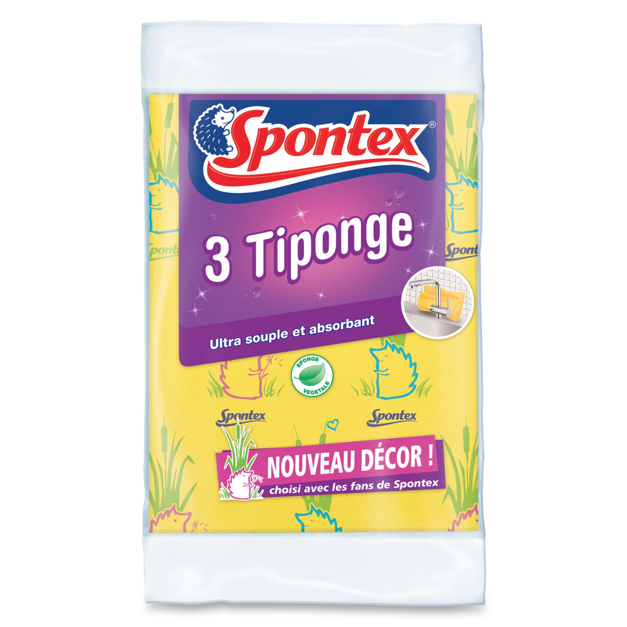 SPONTEX Tiponge éponges ultra souples et absorbantes 3 pièces pas cher ...