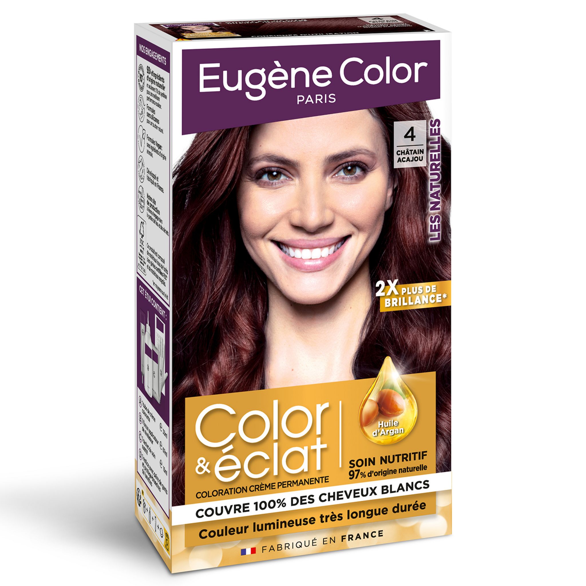 EUGENE COLOR Les naturelles coloration permanente n°4 châtain acajou 1 ...